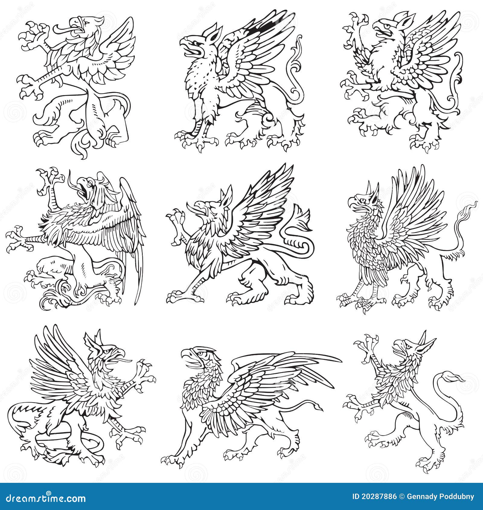 Heraldic monsters vol V stock vector. Illustration of monster - 20287886