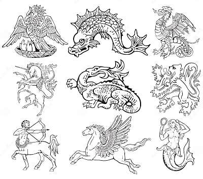 Heraldic monsters vol VII stock vector. Illustration of chimera - 21822967