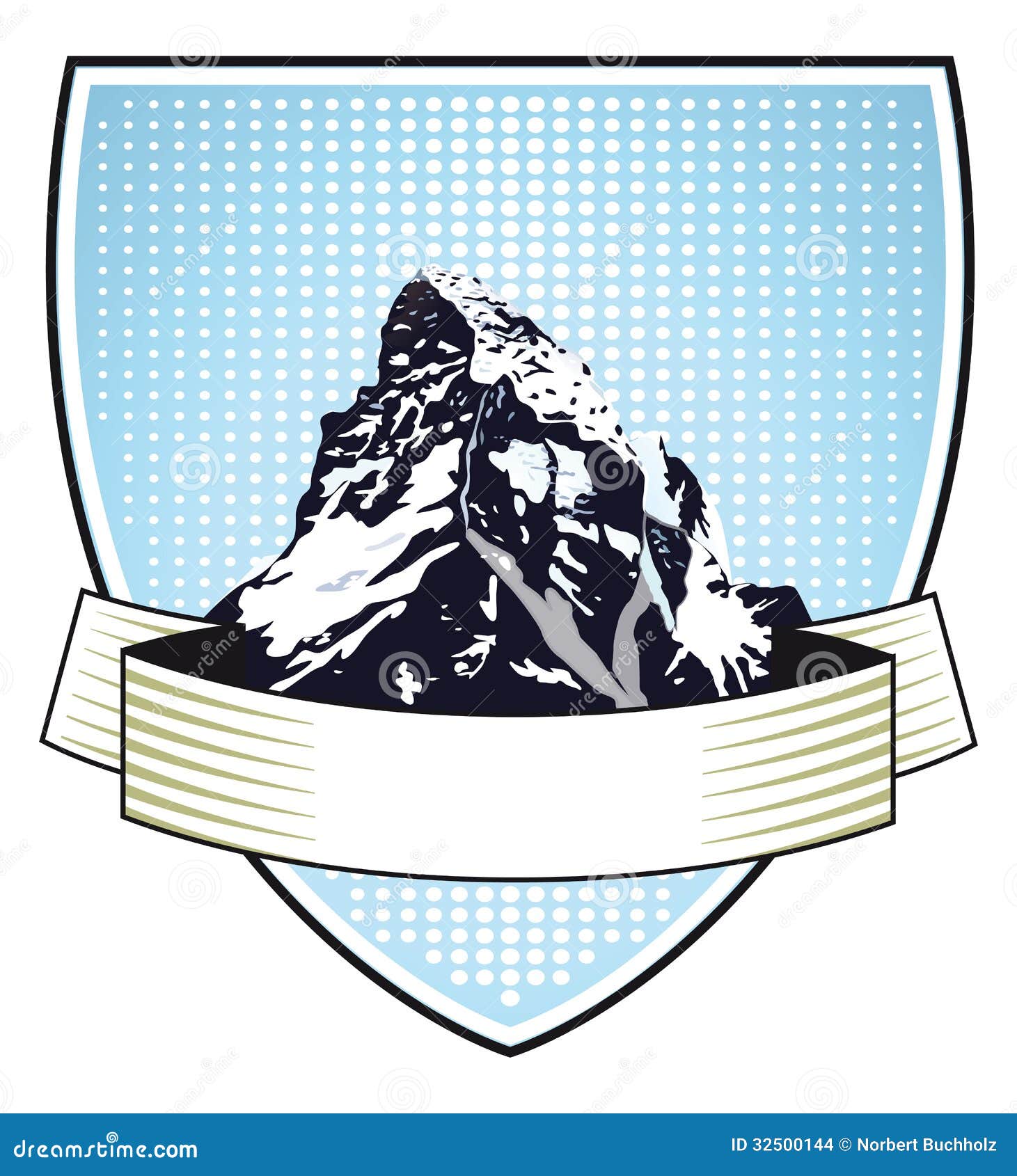 Heraldic mountain crest stock vector. Illustration of mountainside ...