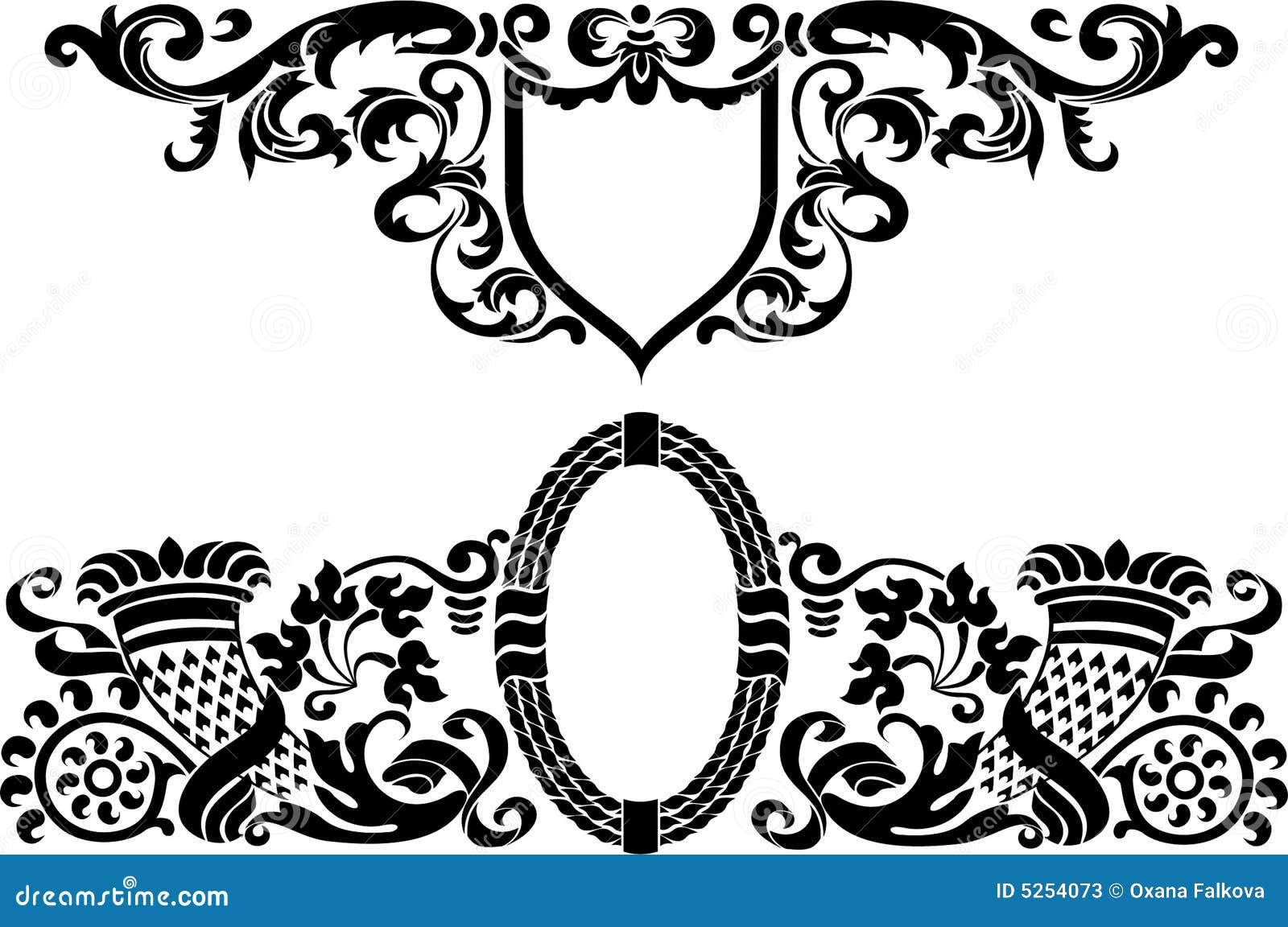 Heraldic pattern stock vector. Illustration of background - 5254073