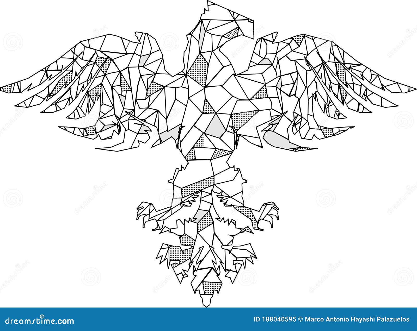 Heraldic Polygonal Eagle Tattoo Mandala 3 Stock Vector - Illustration ...
