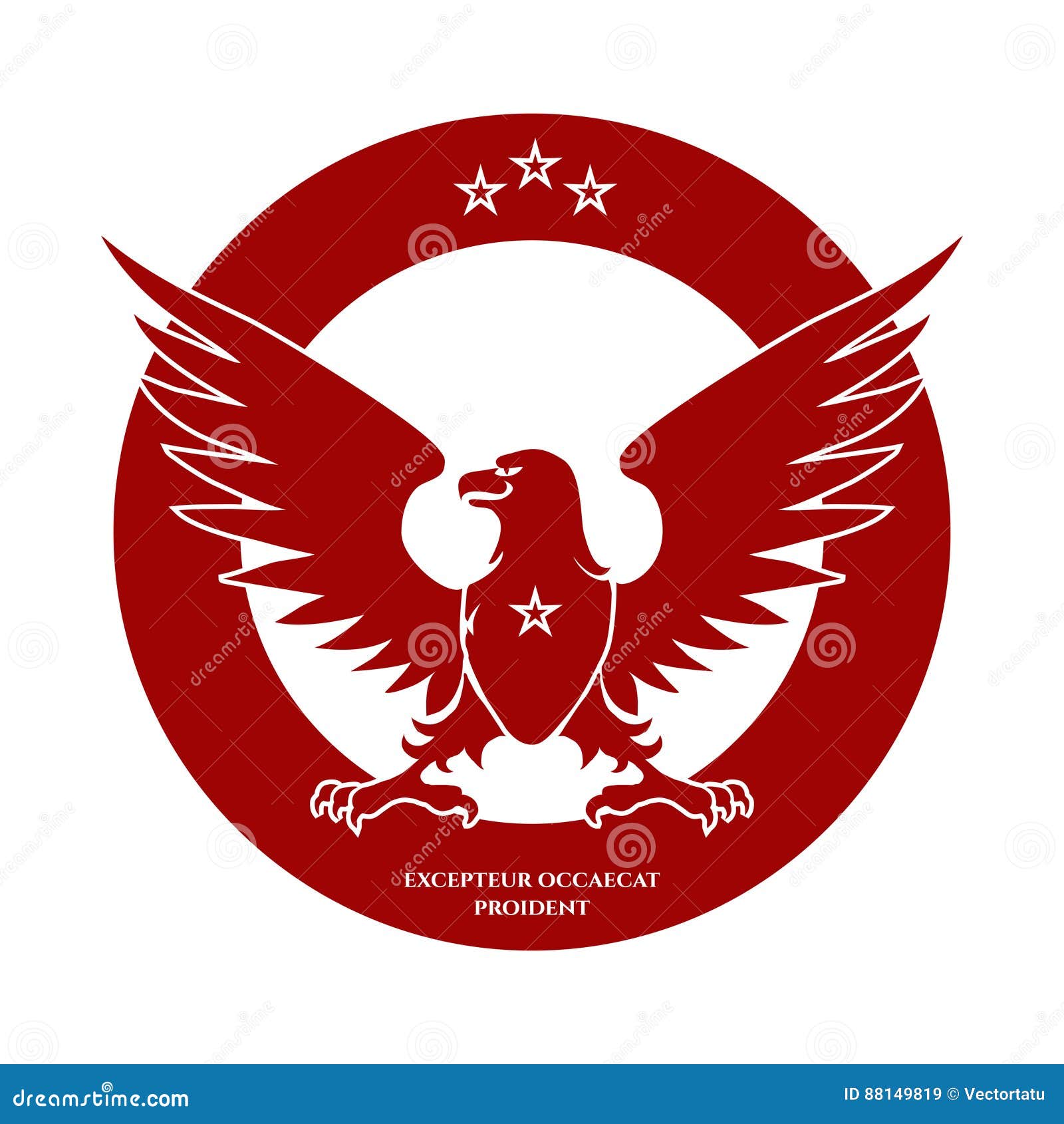 Heraldic Red Eagle and Stars Logo Stock Vector - Illustration of falcon ...