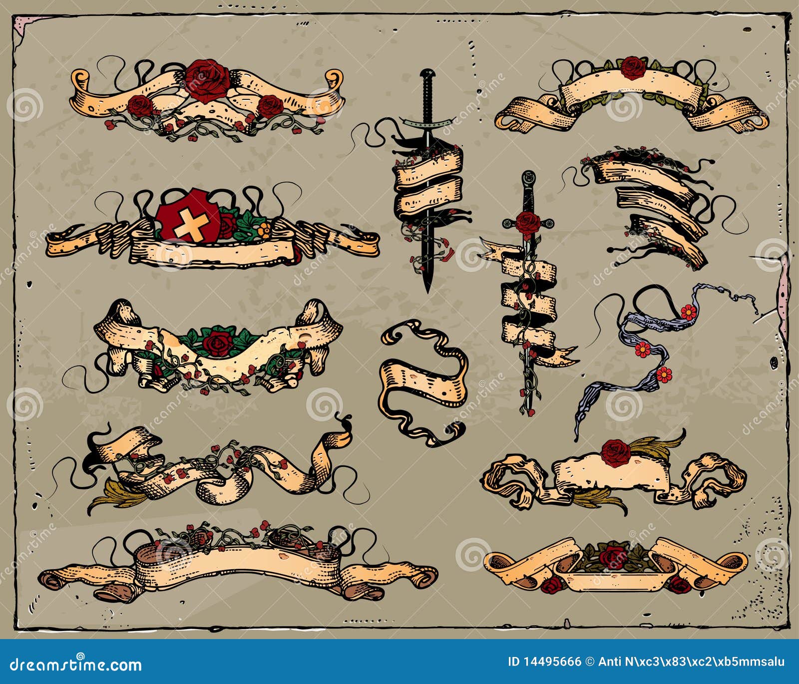 Heraldic Ribbons Royalty Free Stock Image - Image: 14495666