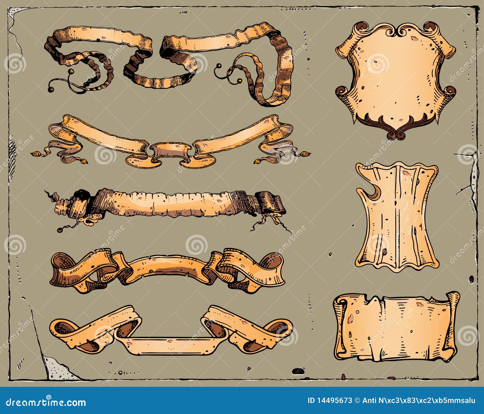 Heraldic Ribbons Stock Photos - Image: 14495673