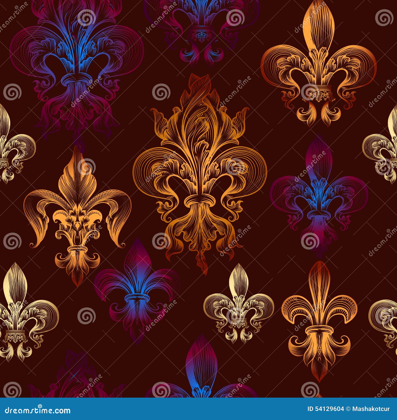 Heraldic Seamless Wallpaper Pattern Stock Vector - Illustration of ...