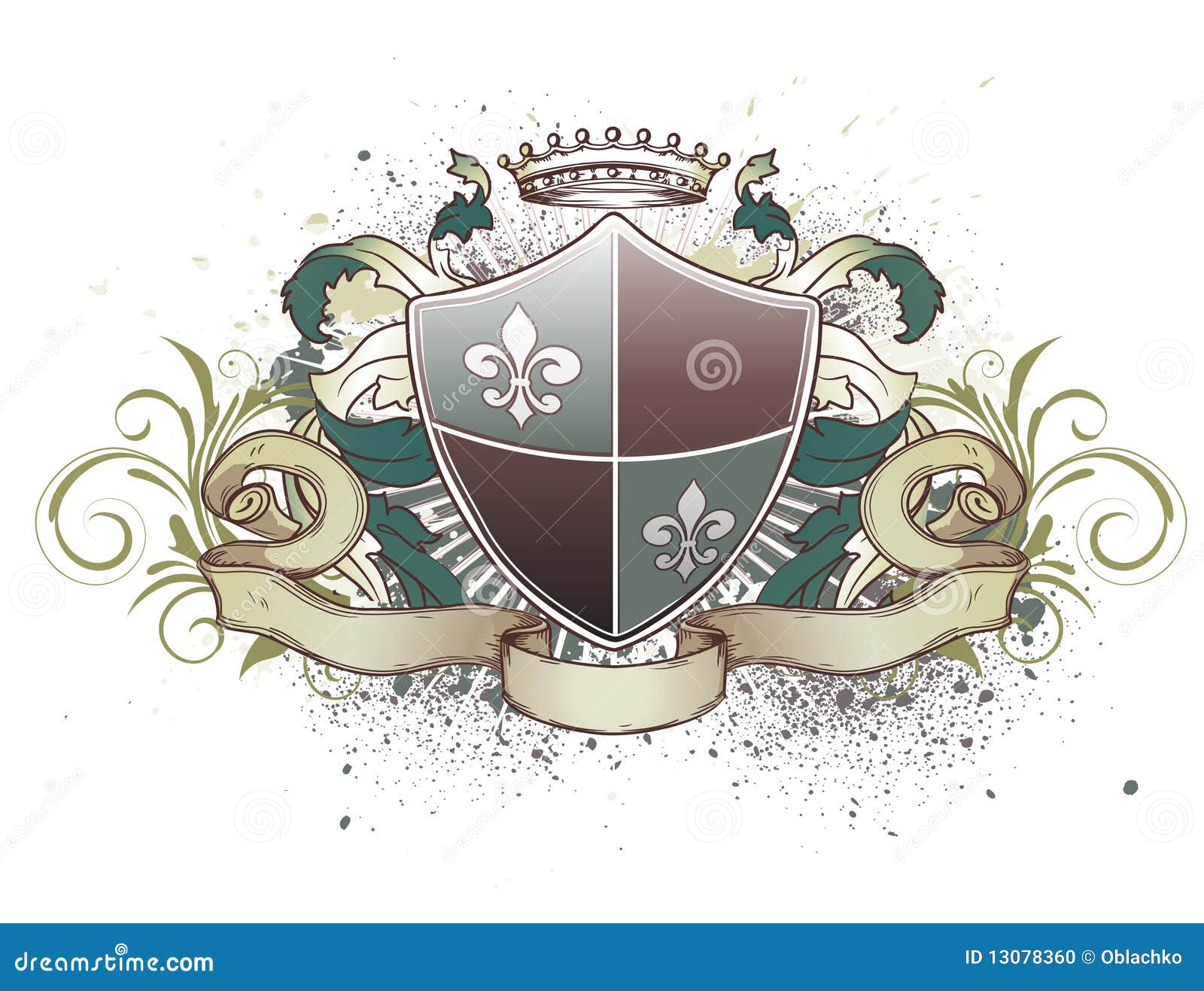 Heraldic shield stock vector. Illustration of history - 13078360