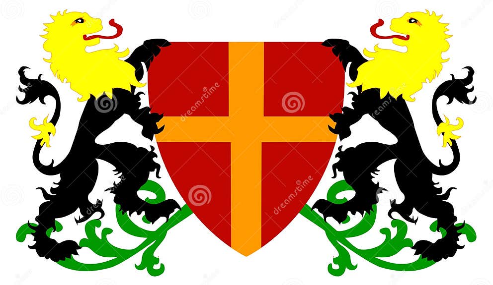 Heraldic shield stock illustration. Illustration of arts - 1604579