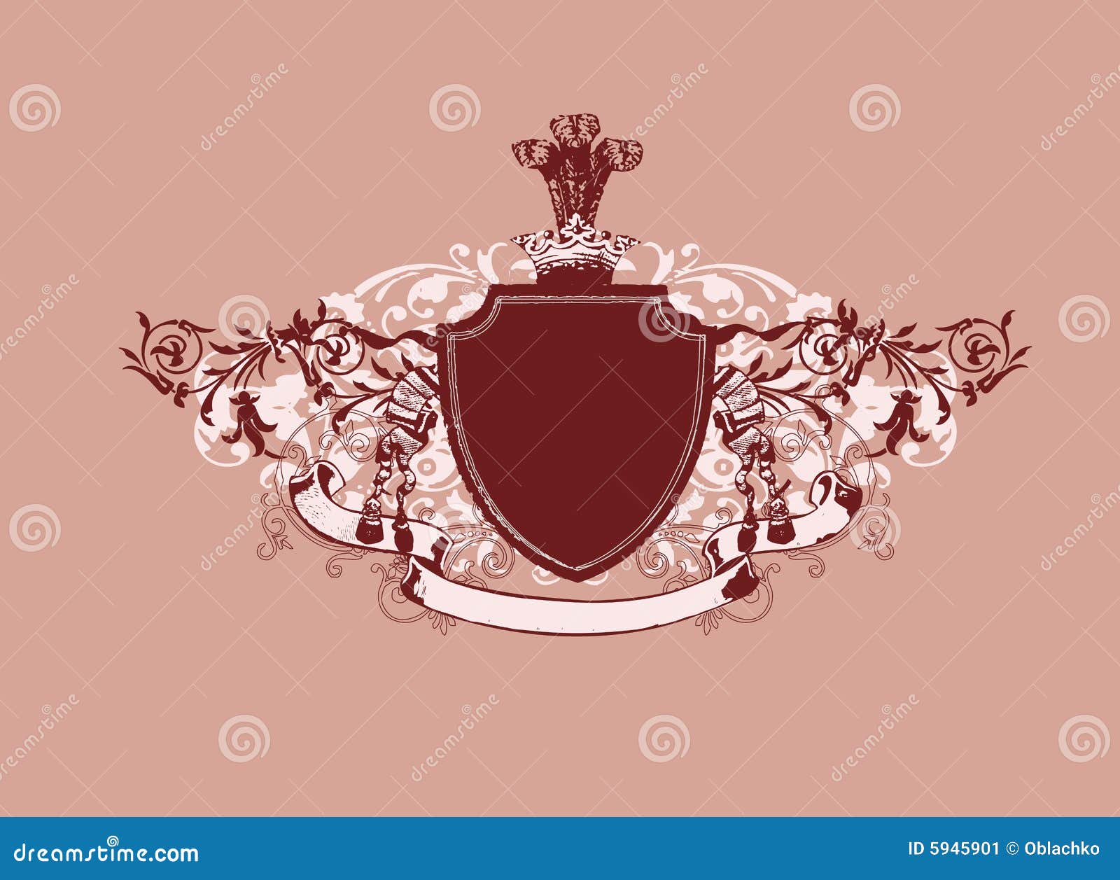 Heraldic shield stock vector. Illustration of graphics - 5945901