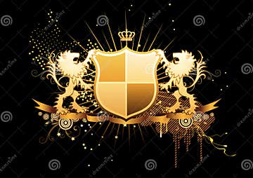 Heraldic shield stock vector. Illustration of icon, beautiful - 9425576