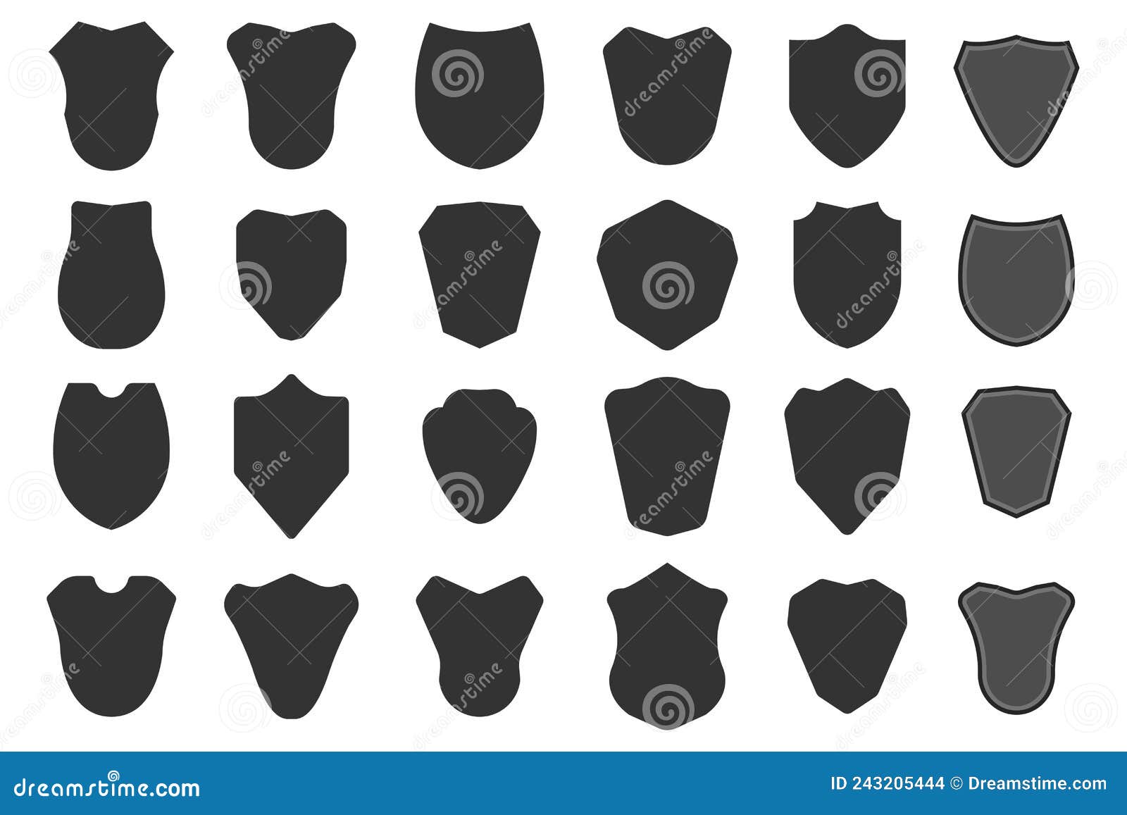 Heraldic Shield Blank Emblems, Flat Security Label Stock Vector ...