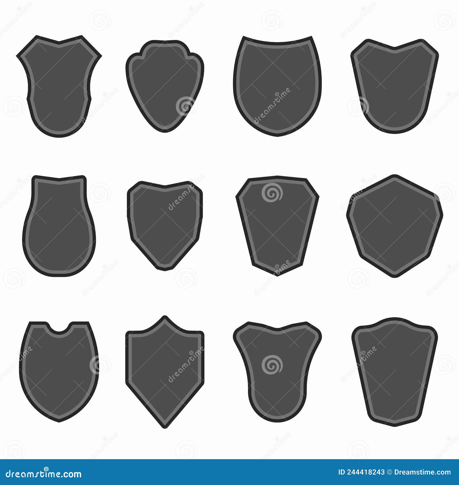 Heraldic Shield Blank Emblems, Flat Security Label Stock Vector ...