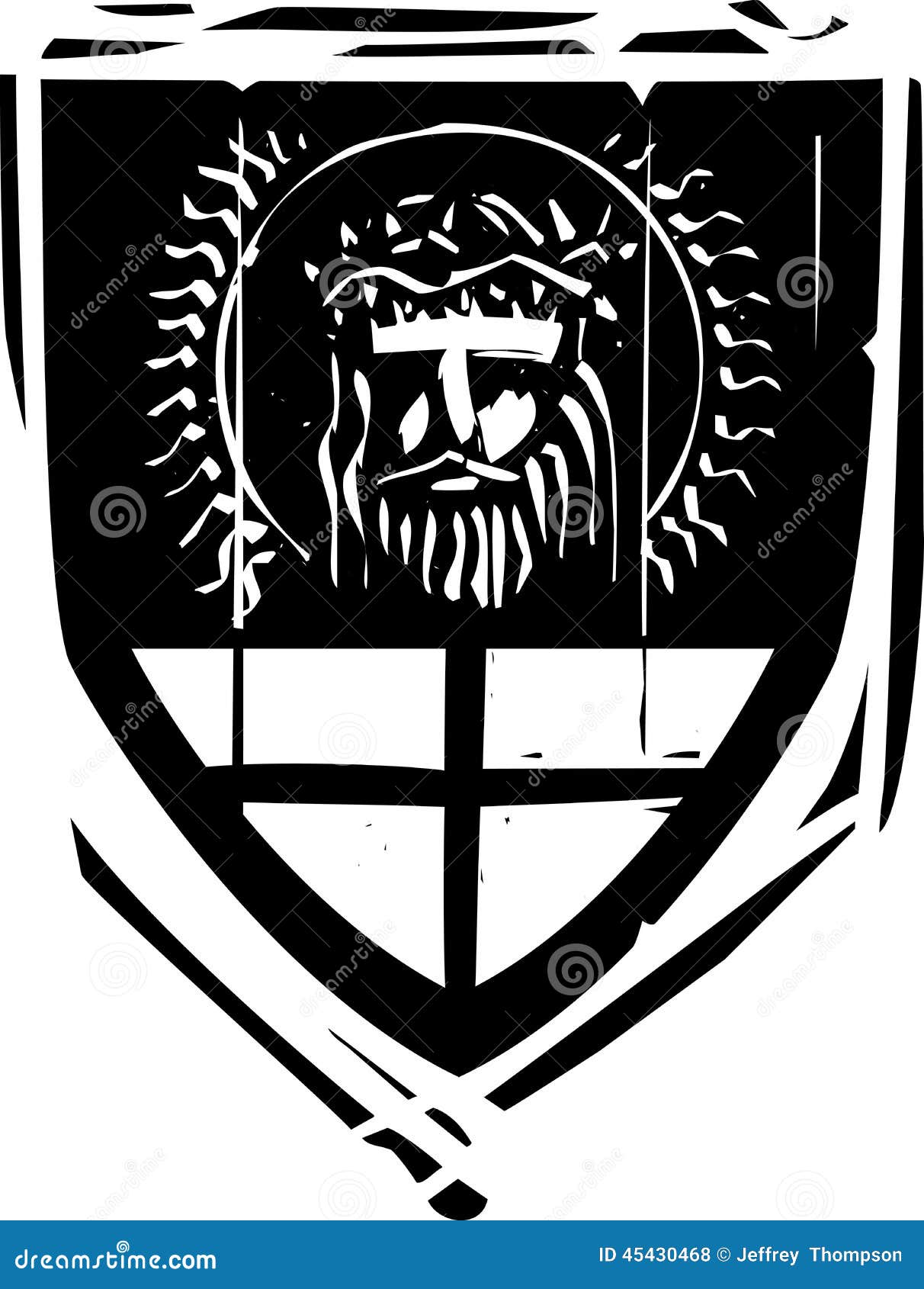 Heraldic Shield Christ stock vector. Illustration of arthurian - 45430468