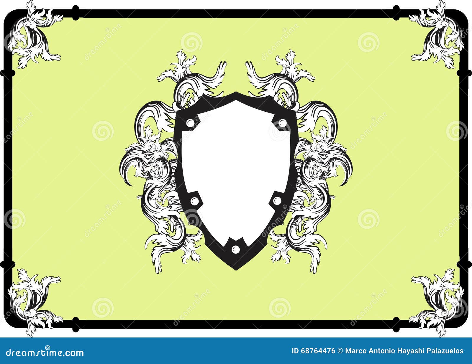 Heraldic Shield Corner Background Frame Stock Vector - Illustration of ...
