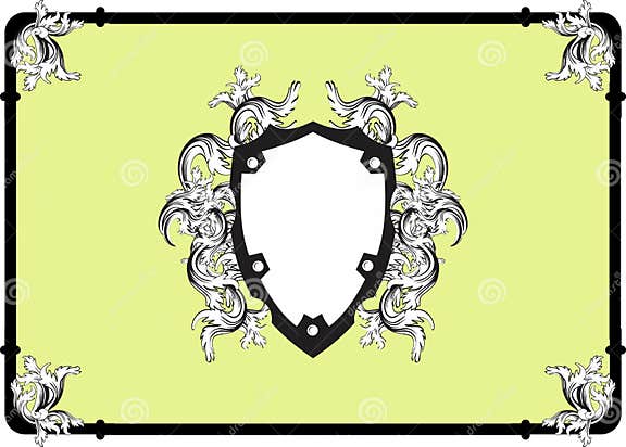 Heraldic Shield Corner Background Frame Stock Vector - Illustration of ...