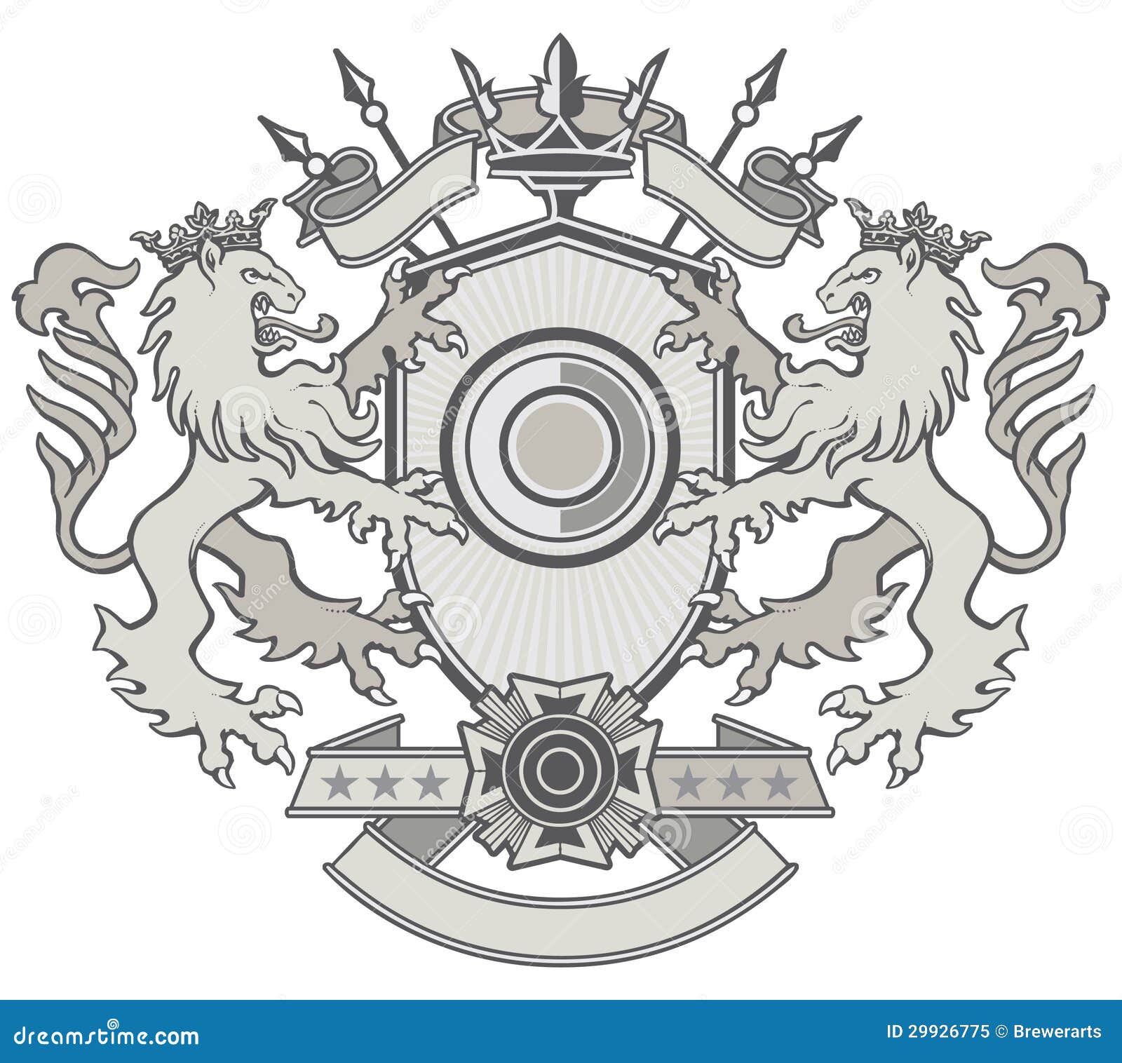 Lion Shield Crest stock vector. Illustration of shape - 29926775