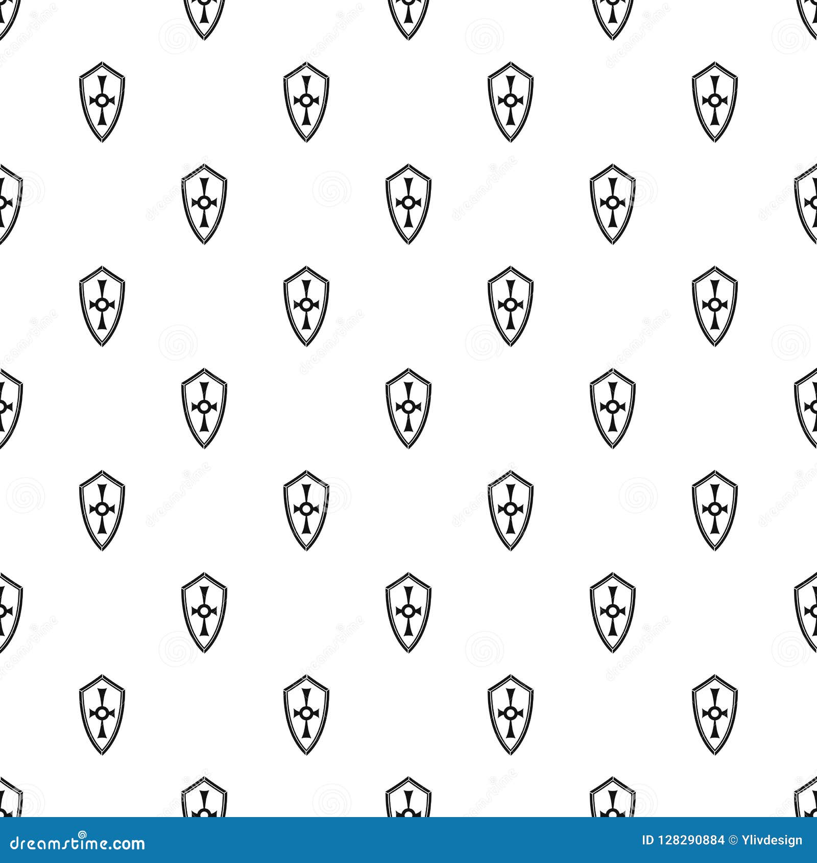 Heraldic Shield Pattern, Simple Style Stock Illustration - Illustration ...