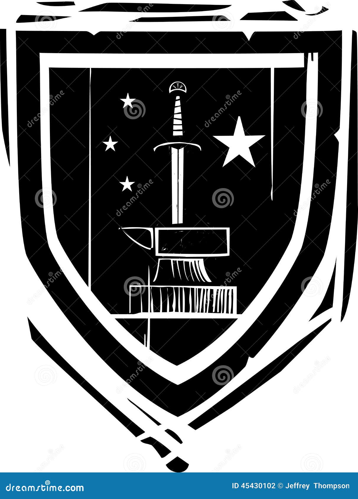 Heraldic Shield Sword and Anvil Stock Vector - Illustration of armor ...