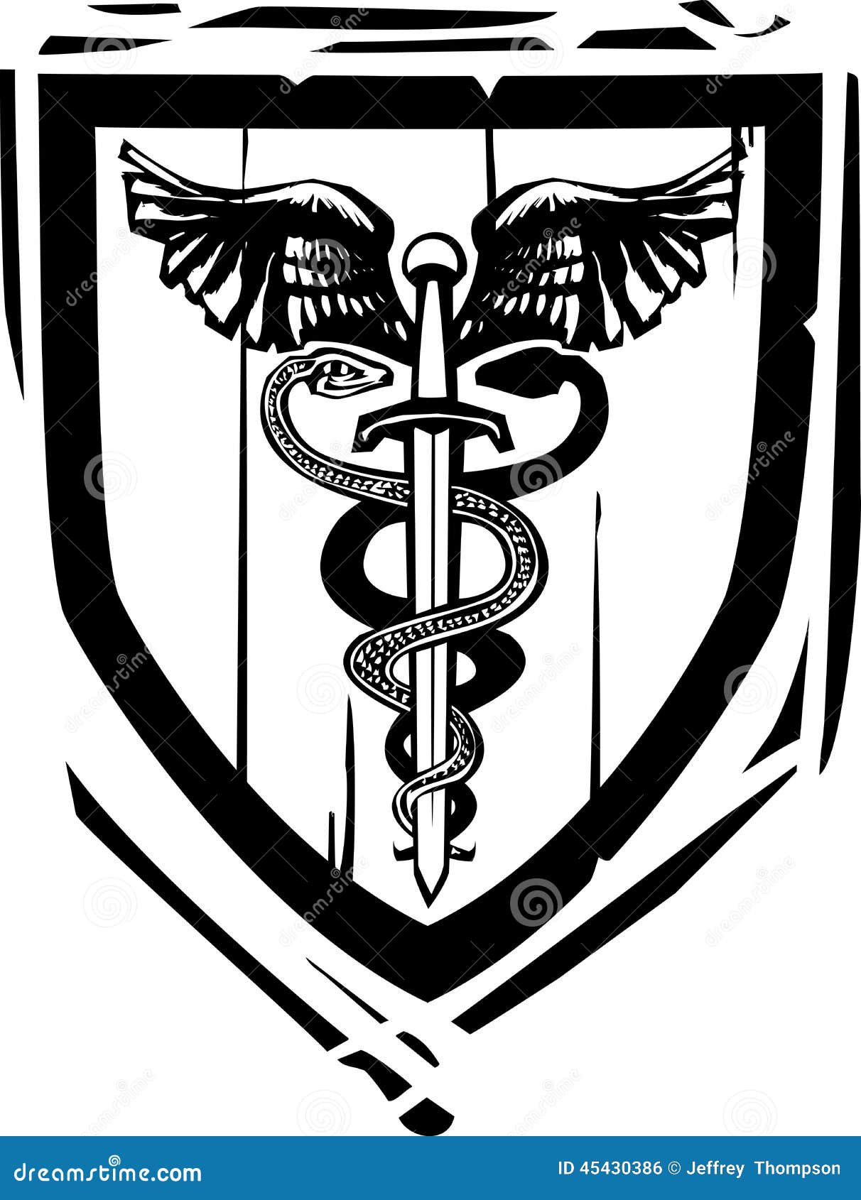 Heraldic Shield Sword Caduceus Stock Vector - Illustration of royal ...