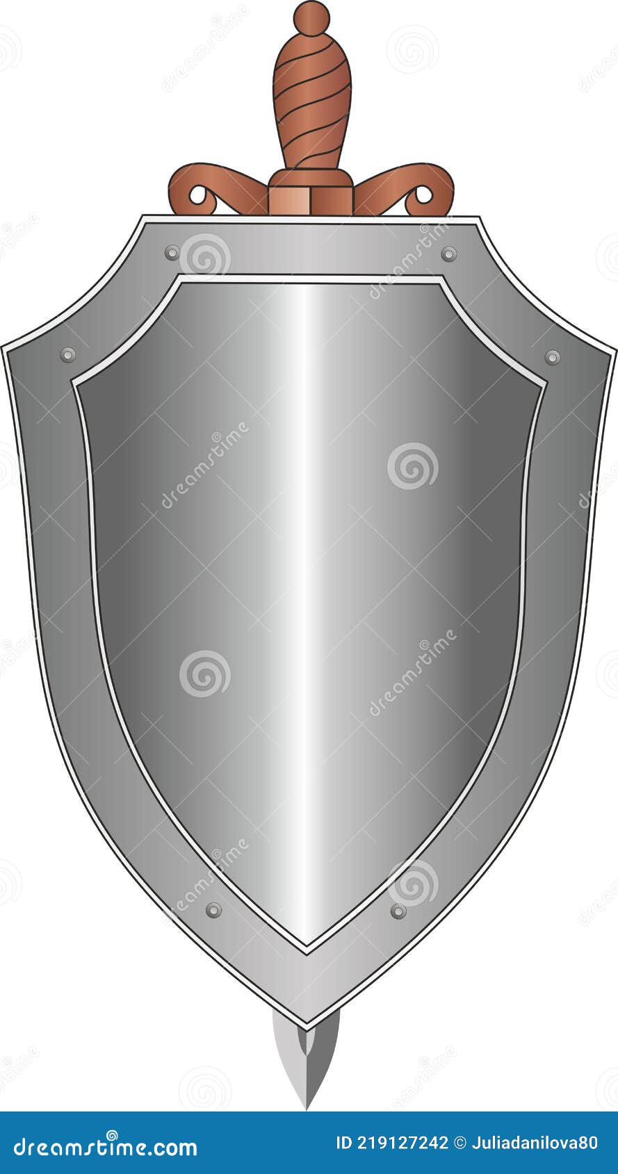Heraldic Shield and Sword on a White Background. Stock Vector ...
