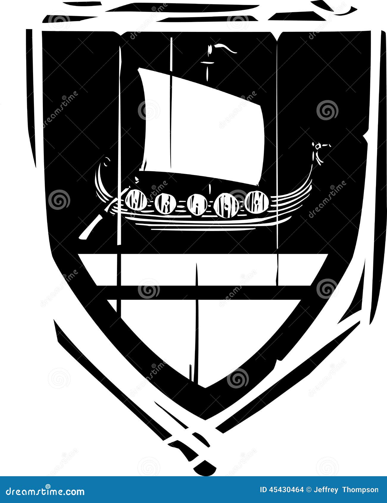 Heraldic Shield Viking Longship Stock Vector - Illustration of history ...