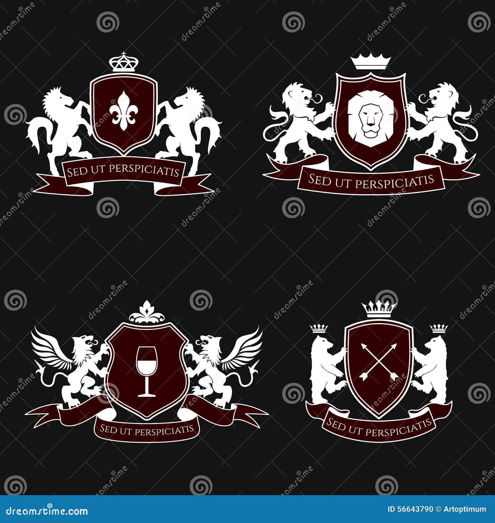 Heraldic Signs, Elements, Insignia. Vector Set | CartoonDealer.com ...
