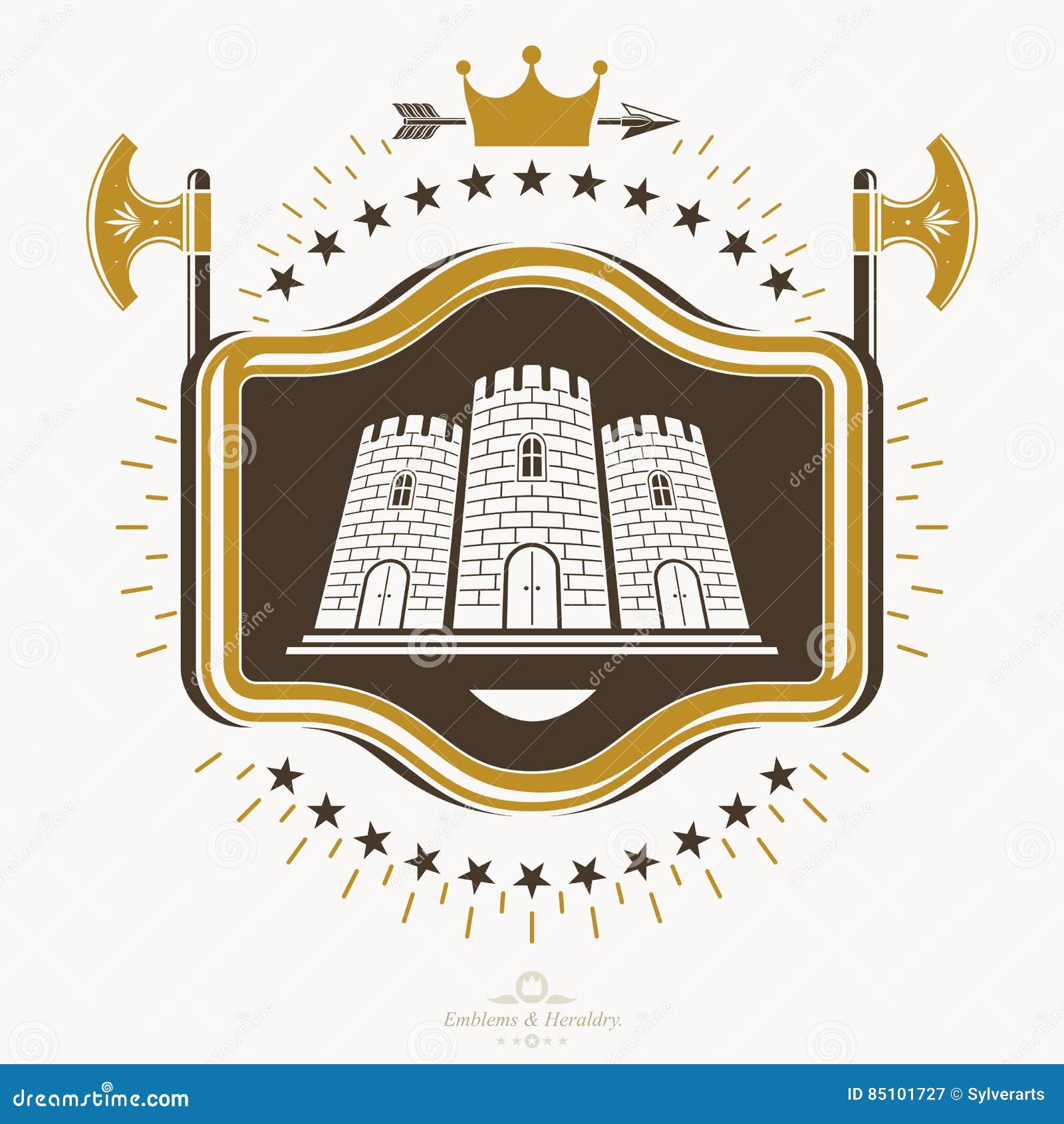 Heraldic Signs, Elements, Heraldry Emblems, Insignias, Signs Vector ...
