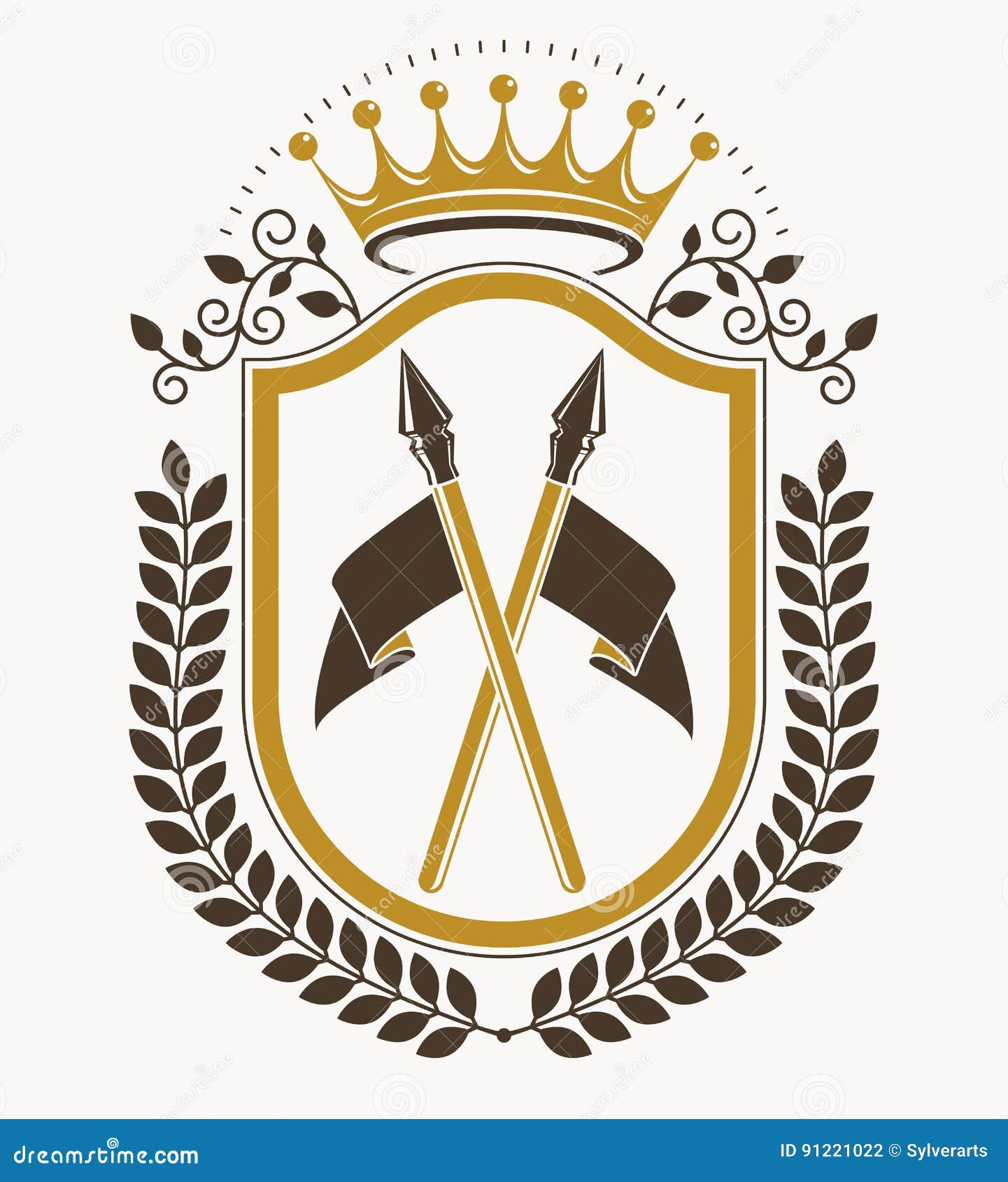 Heraldic Signs Vector Vintage Elements. Stock Vector - Illustration of ...