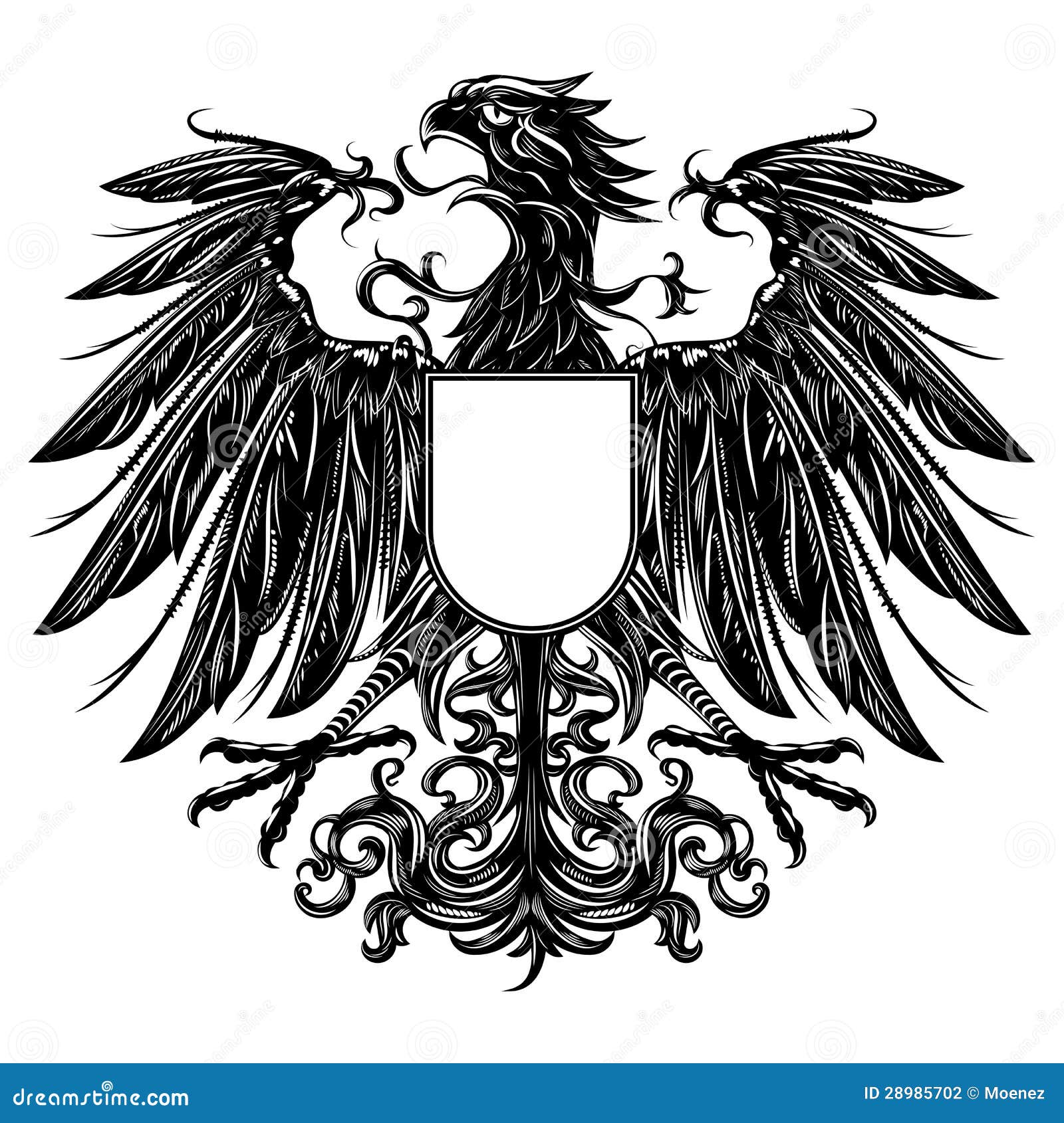 Heraldic style eagle stock vector. Illustration of insignia - 28985702