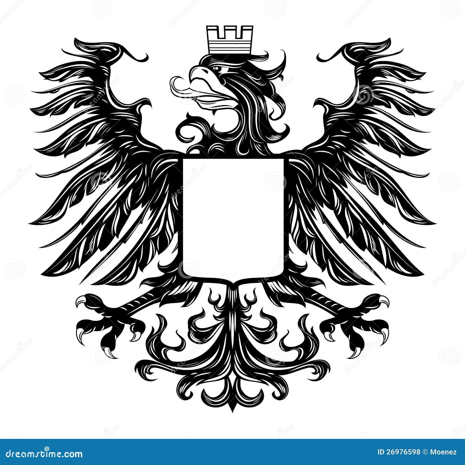 Heraldic Style Eagle Isolated on White Stock Vector - Illustration of ...