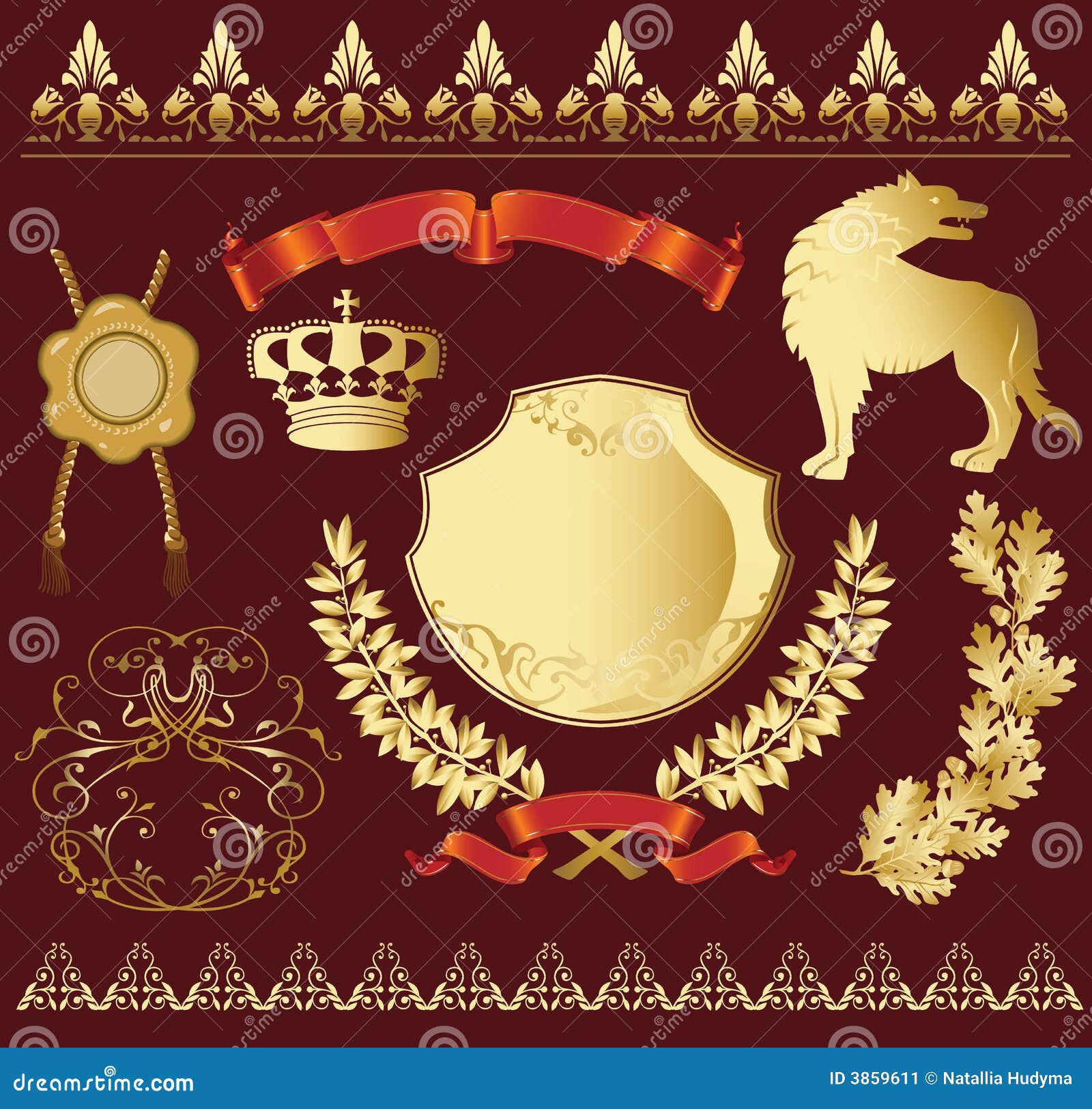 Heraldic_symbols stock vector. Illustration of isolated - 3859611