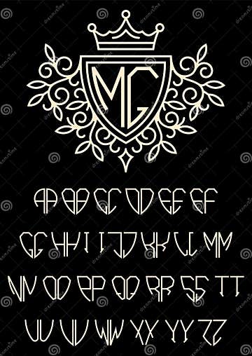 Heraldic Template Monogram with the Bilateral Alphabet Stock Vector ...