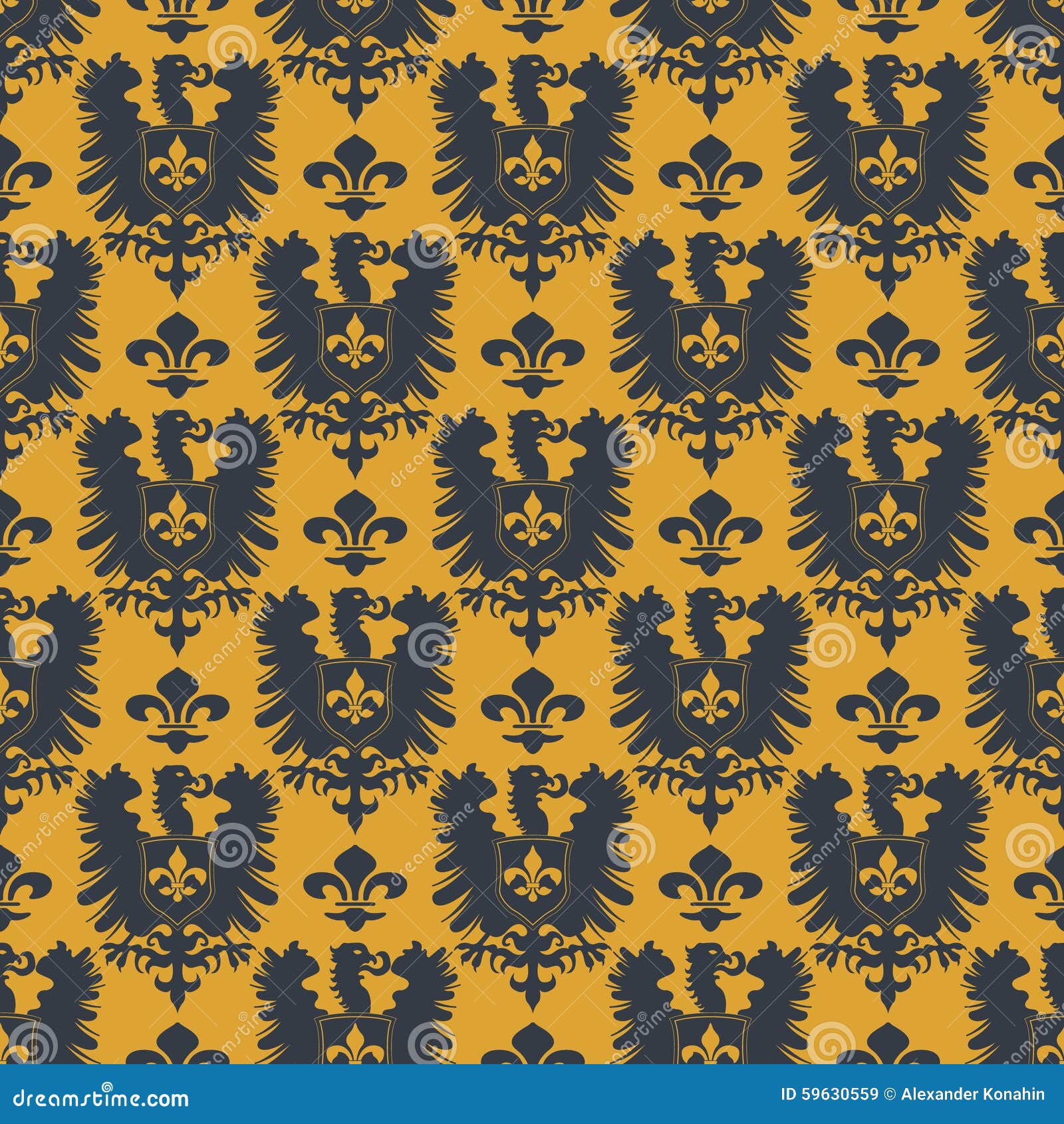 Heraldic Vector Background Seamless Stock Vector - Illustration of ...