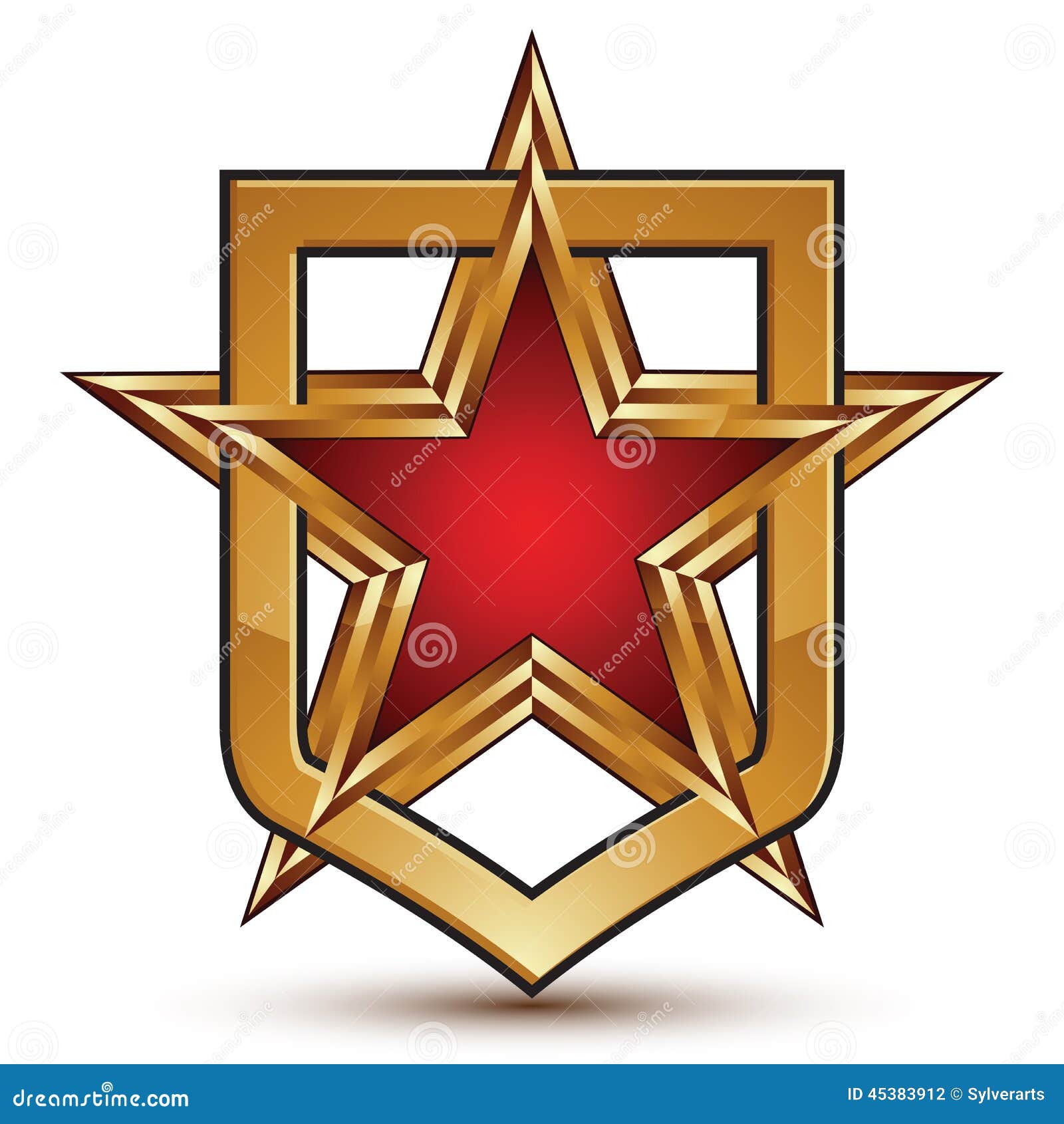 Heraldic Vector Template With Golden Star, Shield Stock Vector - Image ...