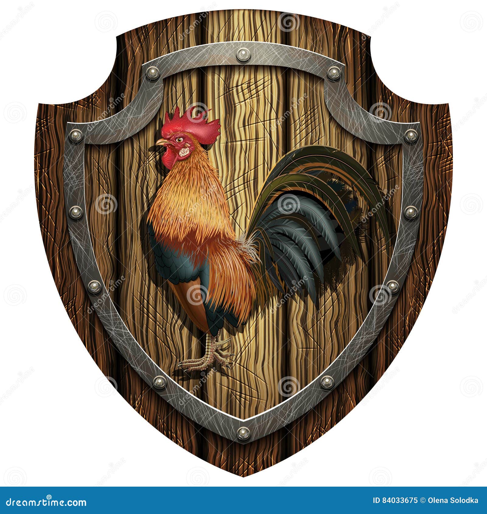 Rooster Cock In Knight Armor Sketch Vector | CartoonDealer.com #161800591