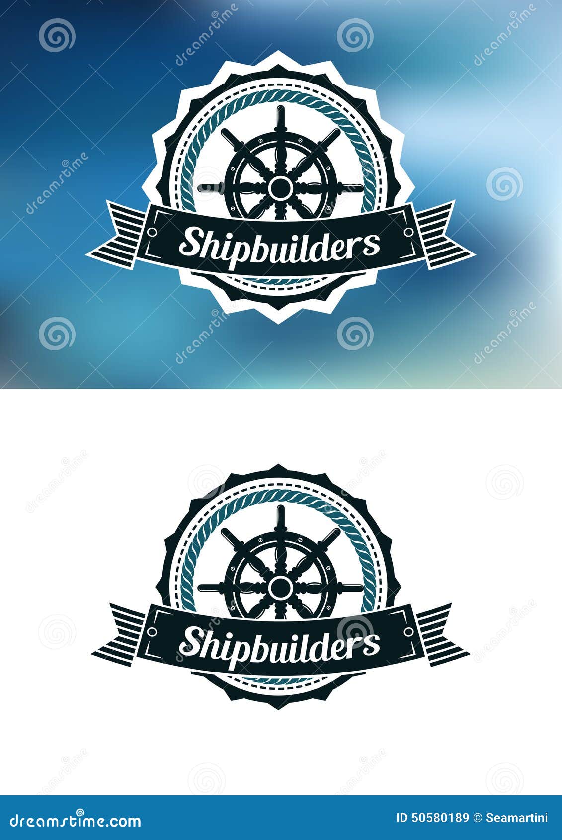 Heraldische Fahne Oder Emblem Der Schiffbauer Vektor Abbildung ...