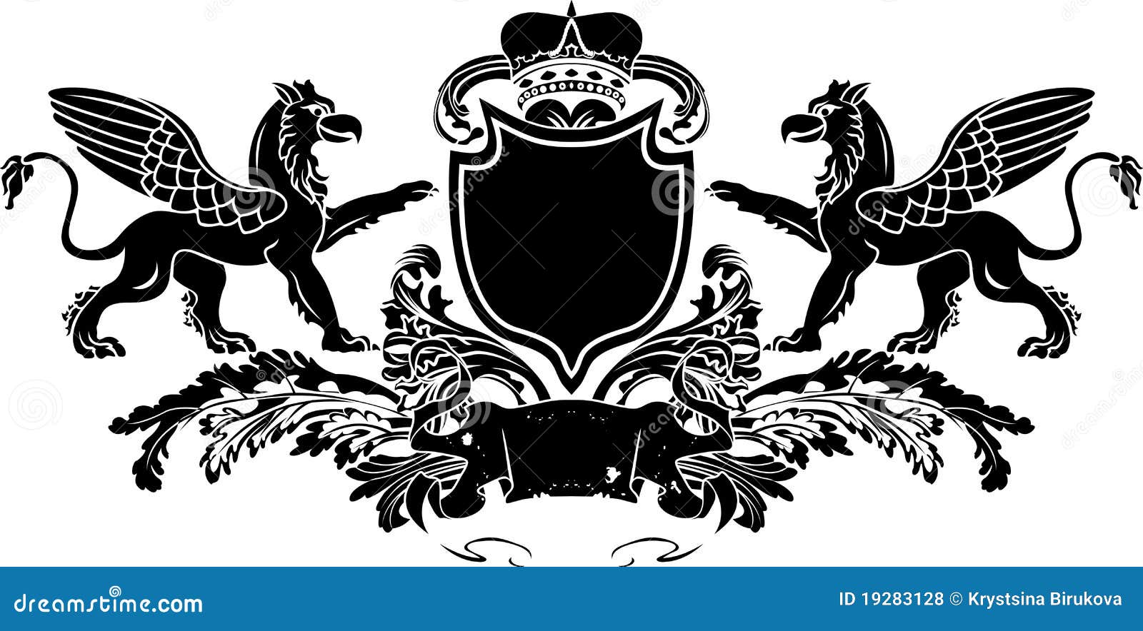 Heraldischer Doppelter Greif-Schild-Scheitel Vektor Abbildung ...