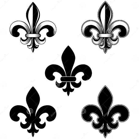 Heraldisk lilja vektor illustrationer. Illustration av rektor - 78223318