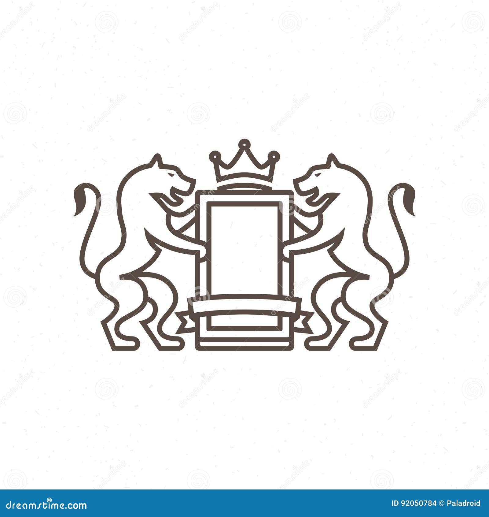 Heraldry cat logo of lines stock vector. Illustration of heraldic ...