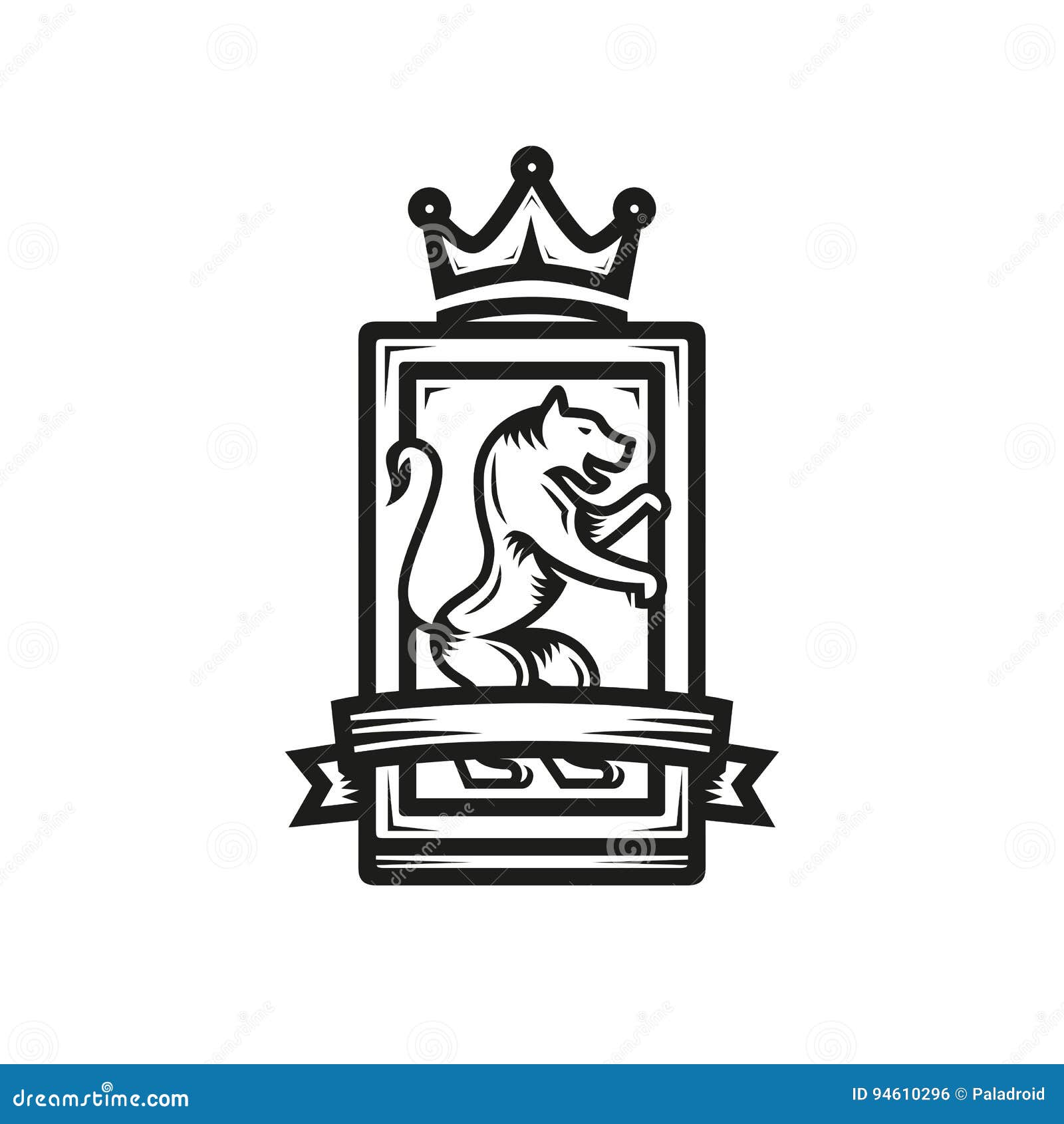 Heraldry cat logo of lines stock vector. Illustration of nobility ...
