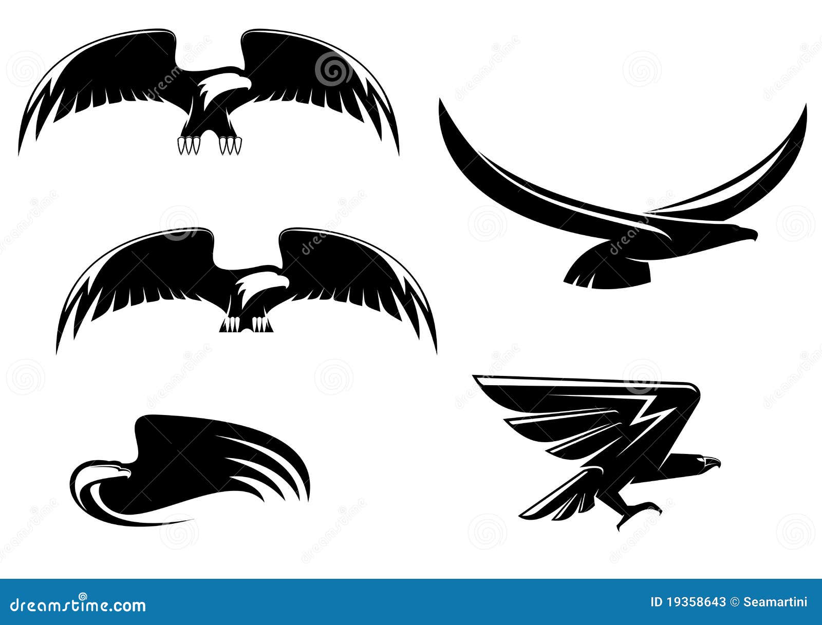 Heraldry Eagle Symbols and Tattoo Stock Vector - Illustration of hawk ...