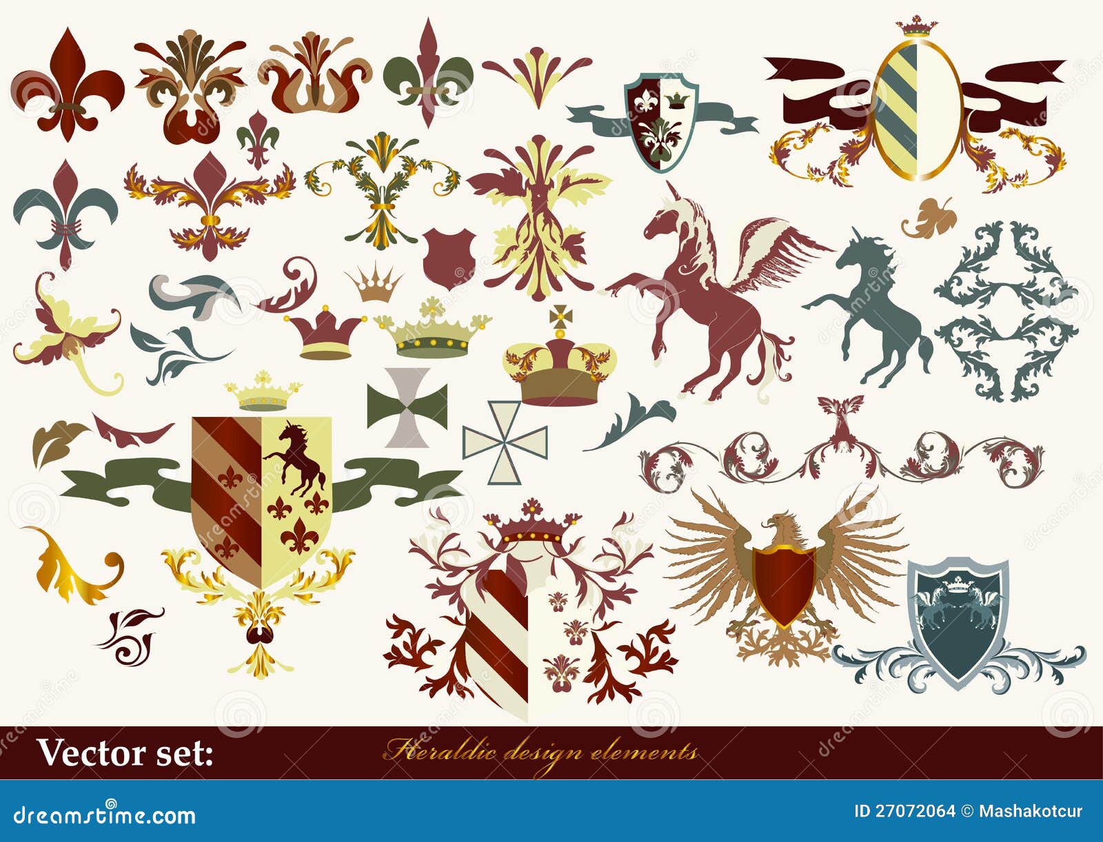 Heraldry elements stock vector. Illustration of coronet - 27072064