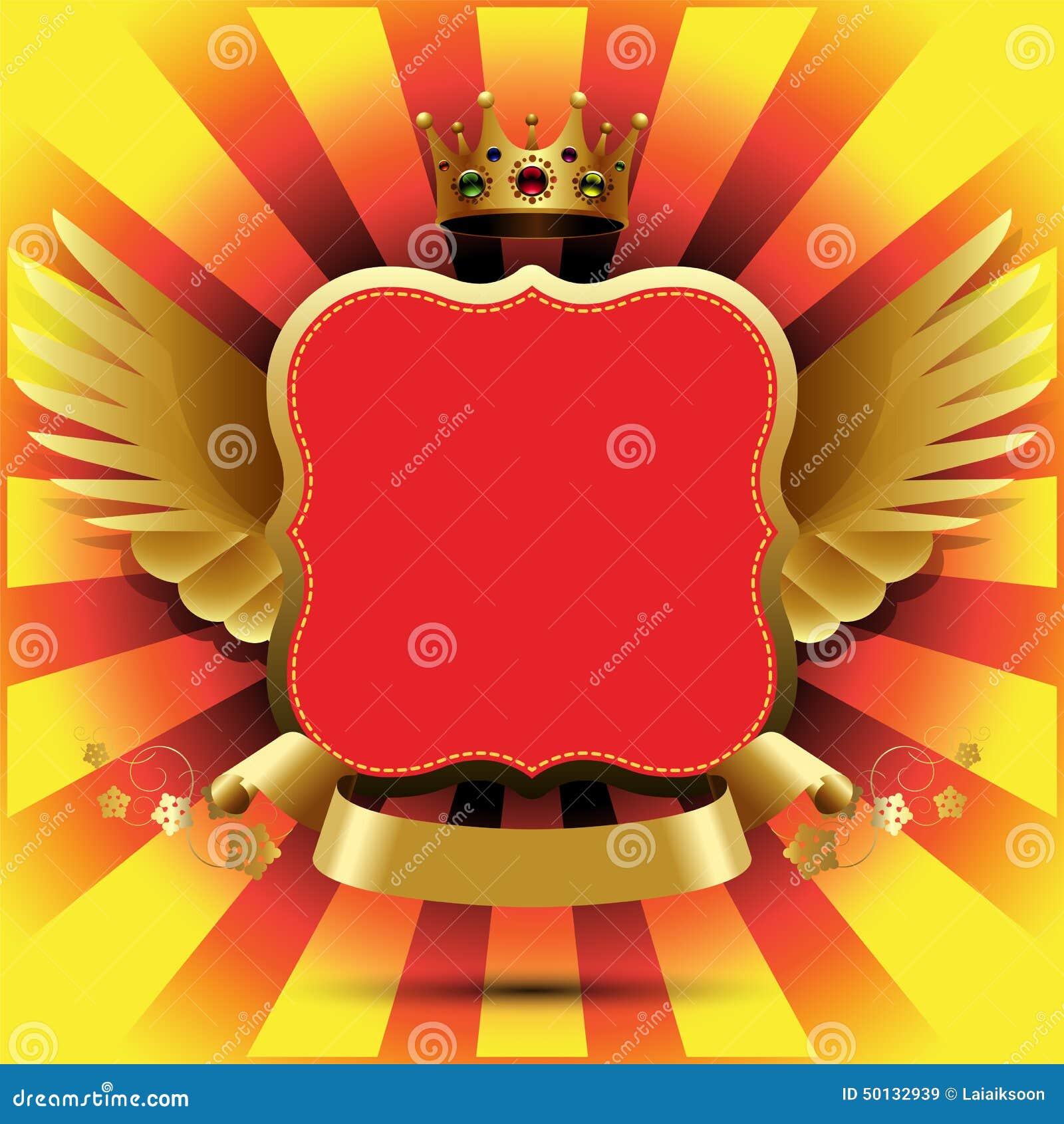 Heraldry Elements with Wings and Ribbons for Design. Stock Vector ...