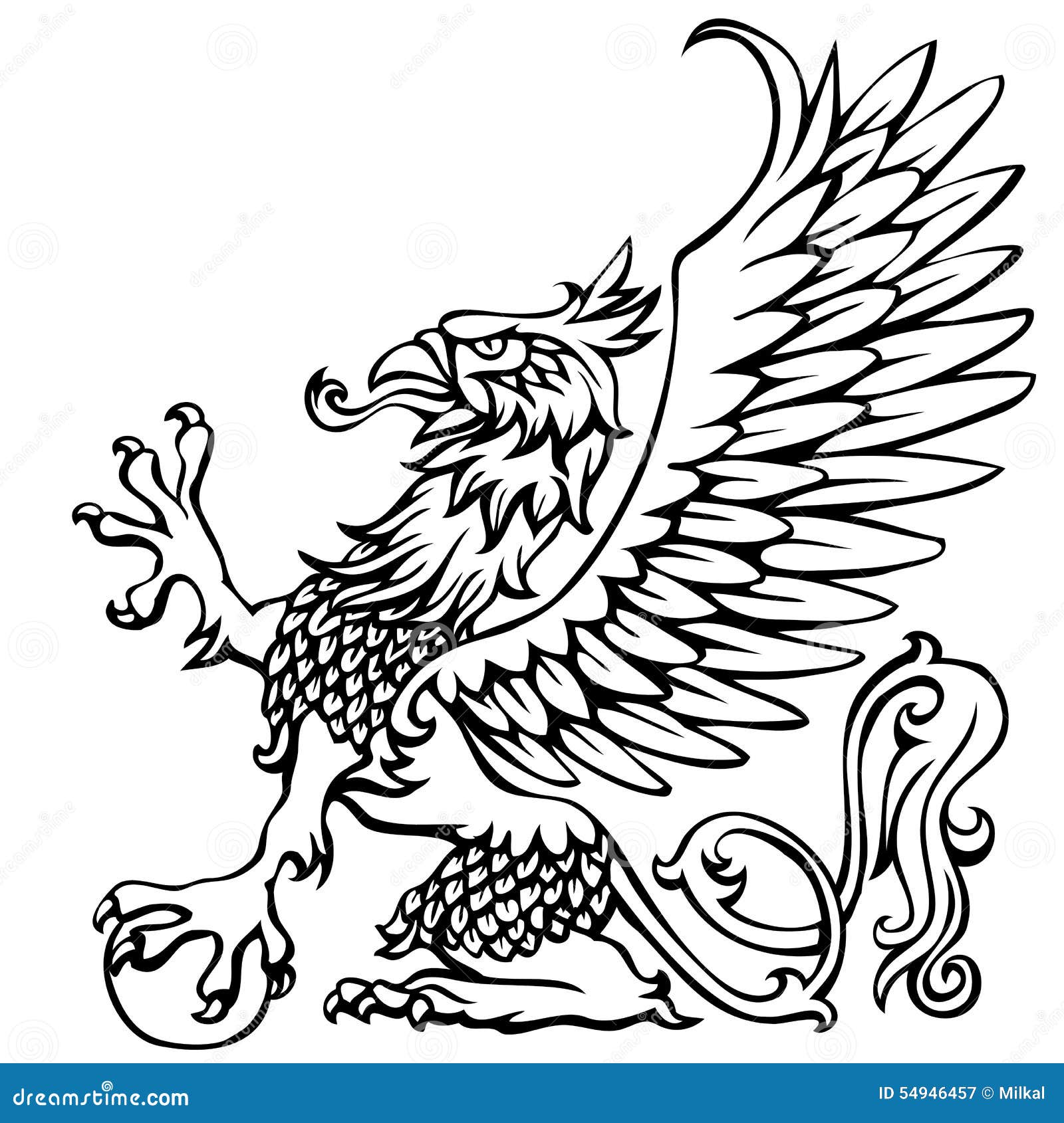 Heraldry griffin stock vector. Illustration of claw, fictional - 54946457