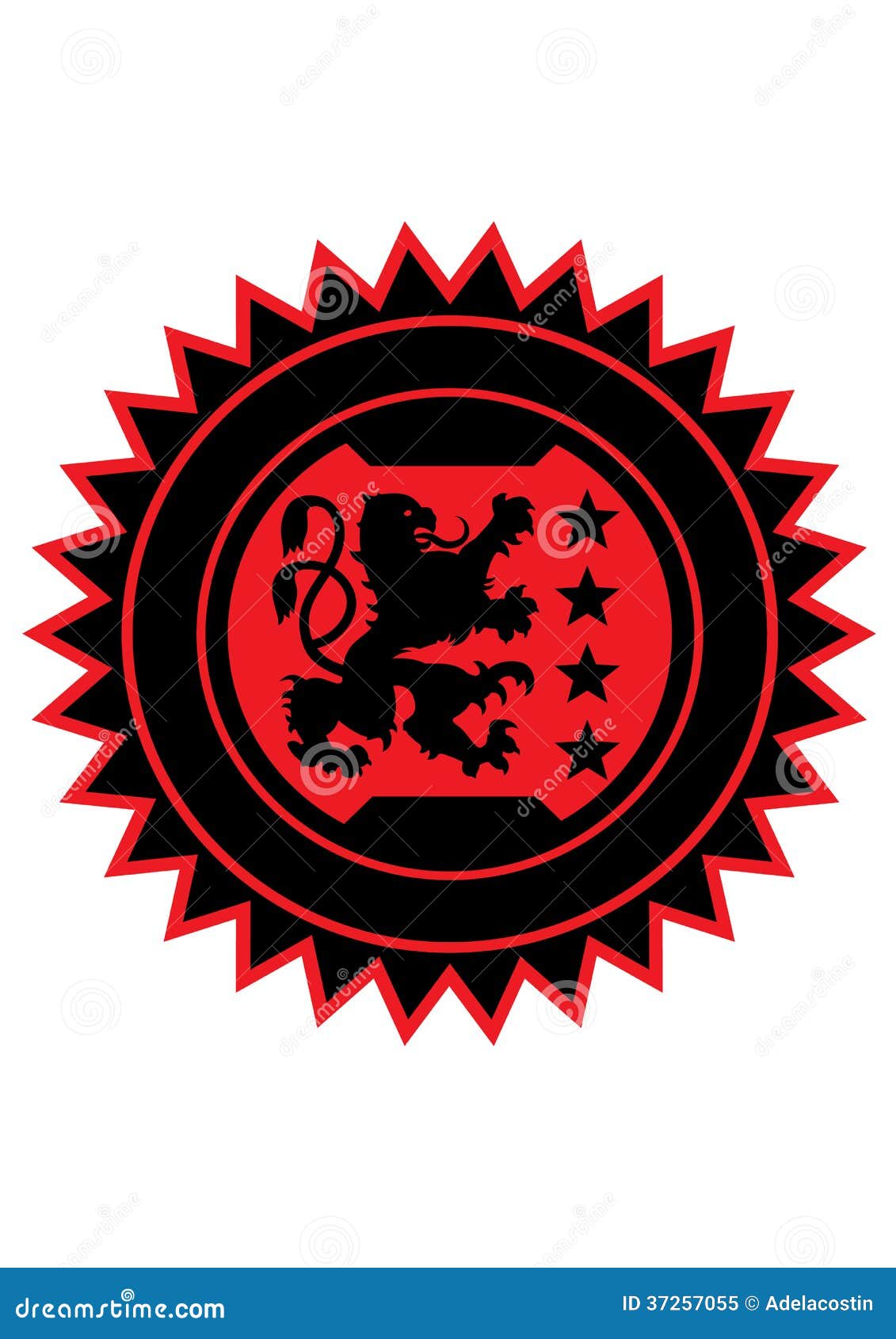 Heraldry lion stock vector. Illustration of king, heraldry - 37257055