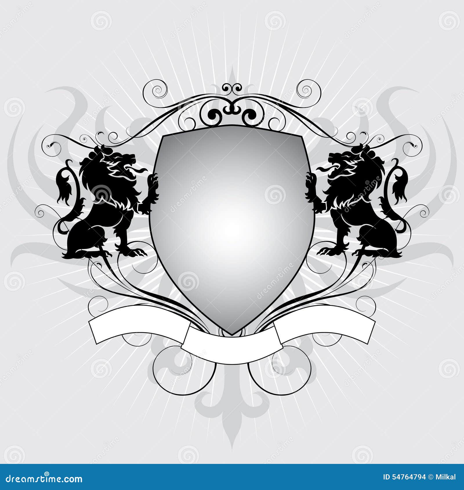 Heraldry Lion Shield Vector Illustration | CartoonDealer.com #54764794