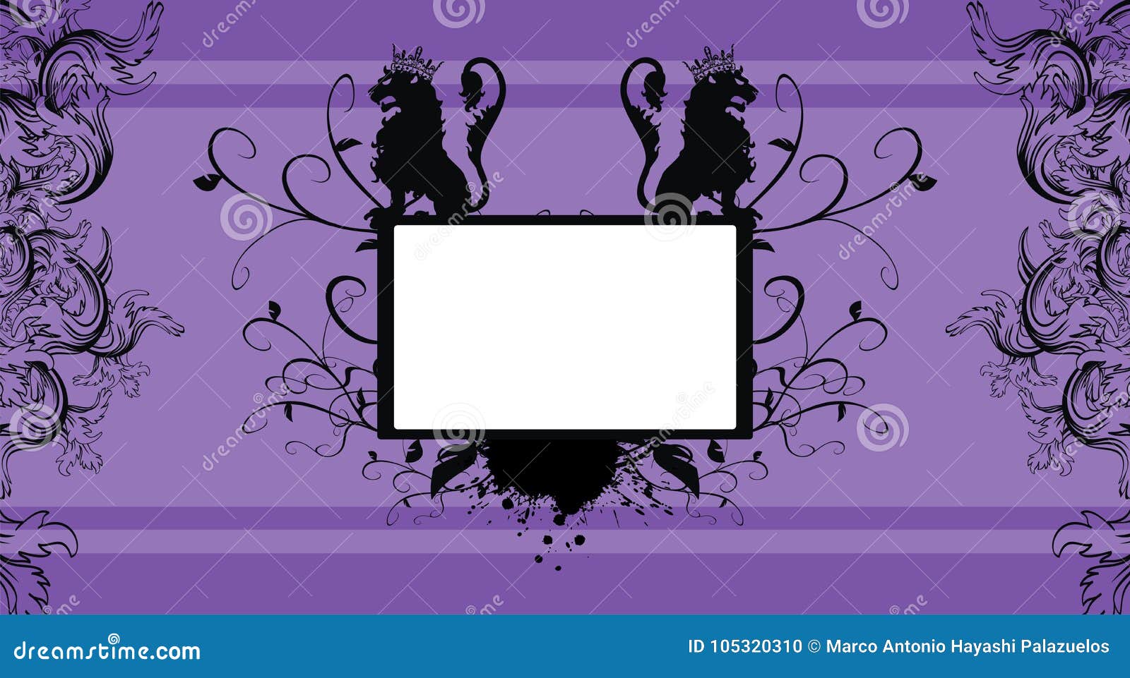 Heraldry Lions Vector Illustration Set Poster Template | CartoonDealer ...