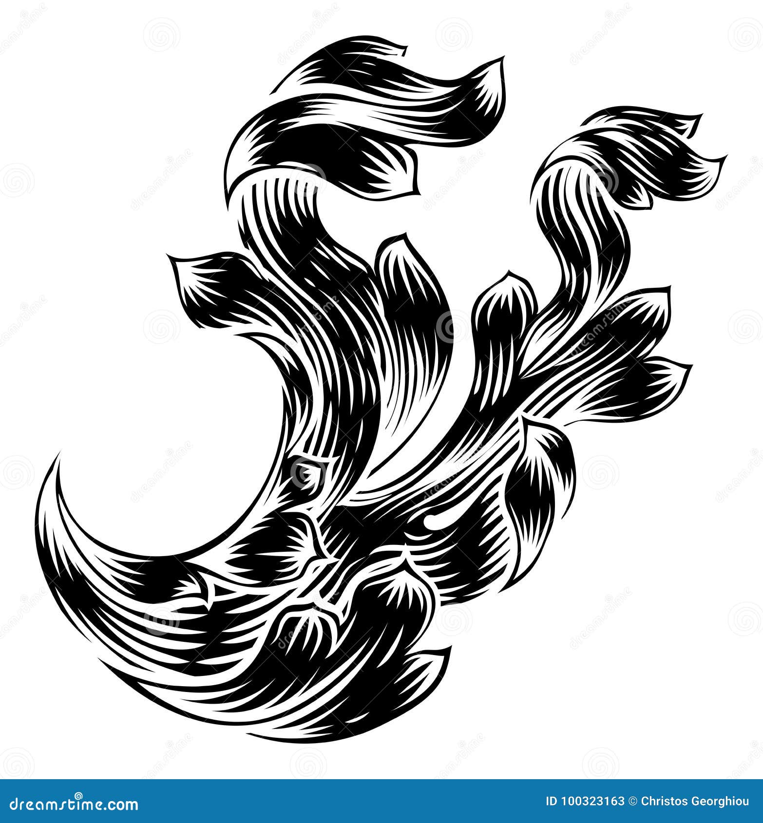 Heraldry Scroll Floral Filigree Design Stock Vector - Illustration of ...