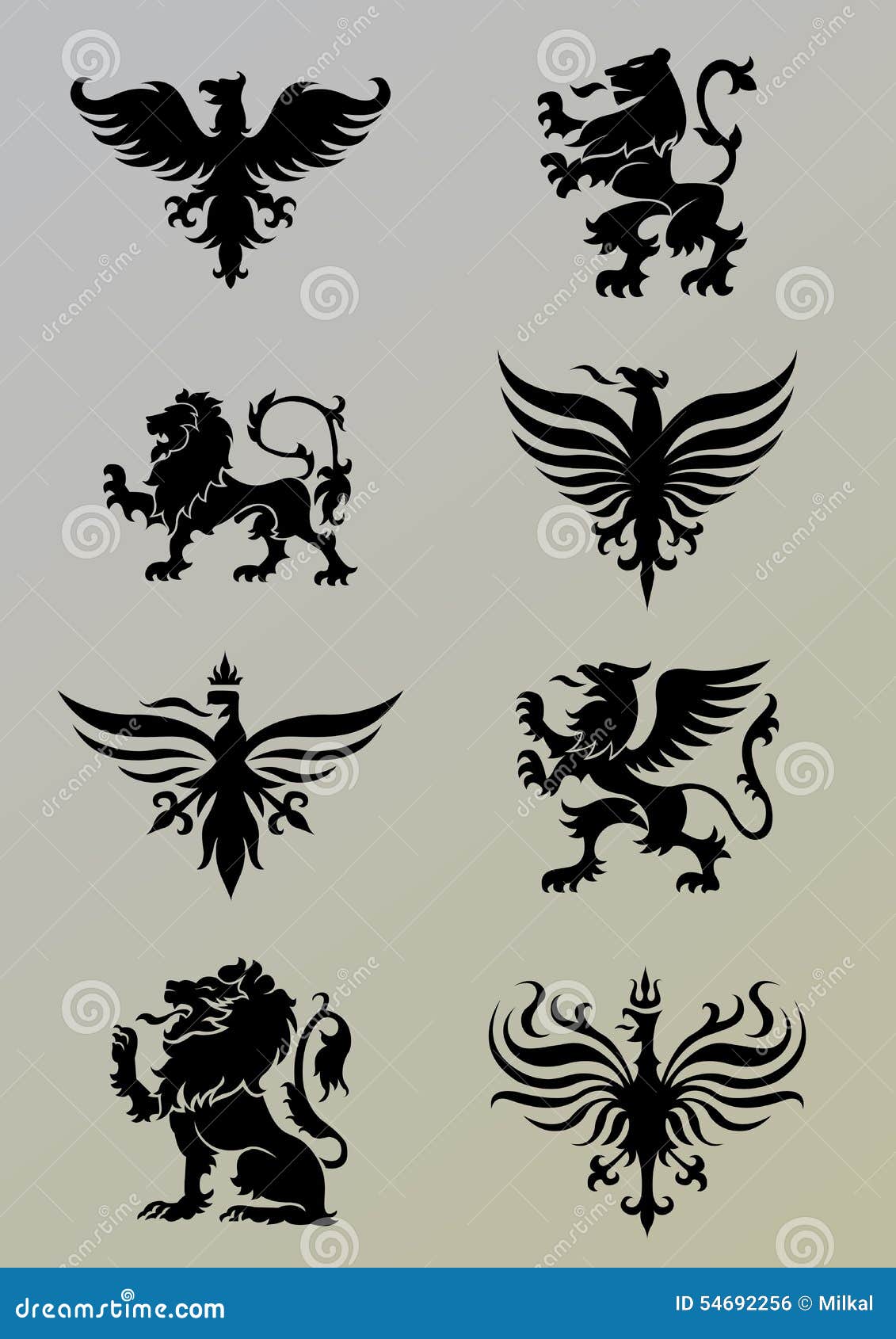 Heraldry set stock vector. Illustration of cartoon, elements - 54692256