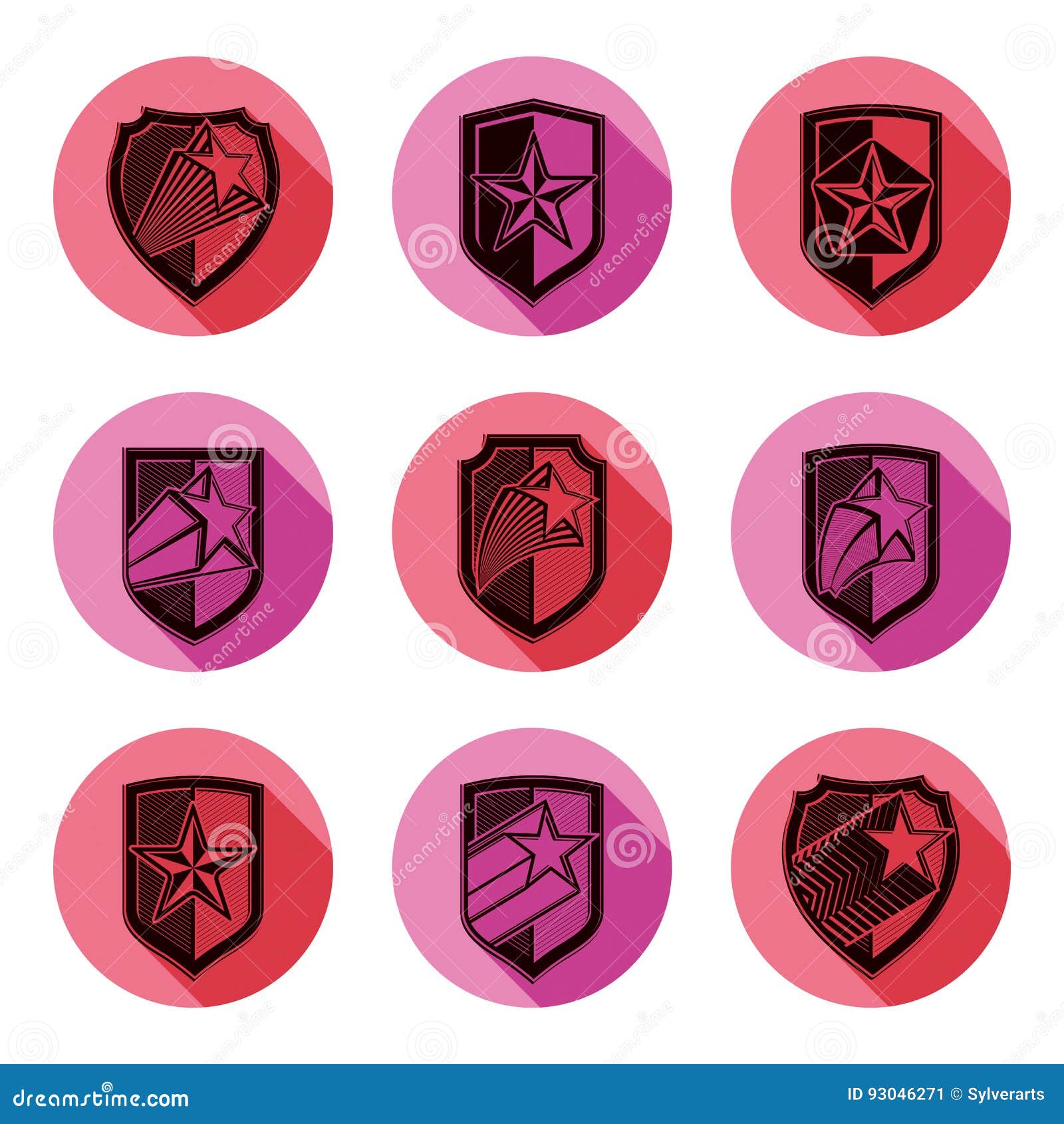 Heraldry, Set of Military Forces Emblems. Detailed Shields with Stock ...