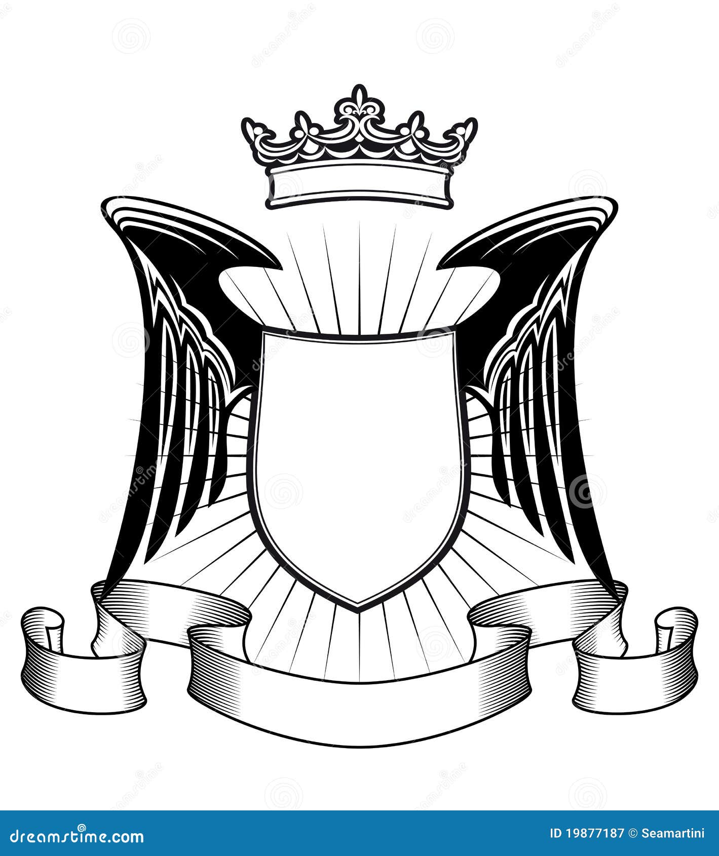 Heraldry Shield with Angel Wings Stock Vector - Illustration of award ...